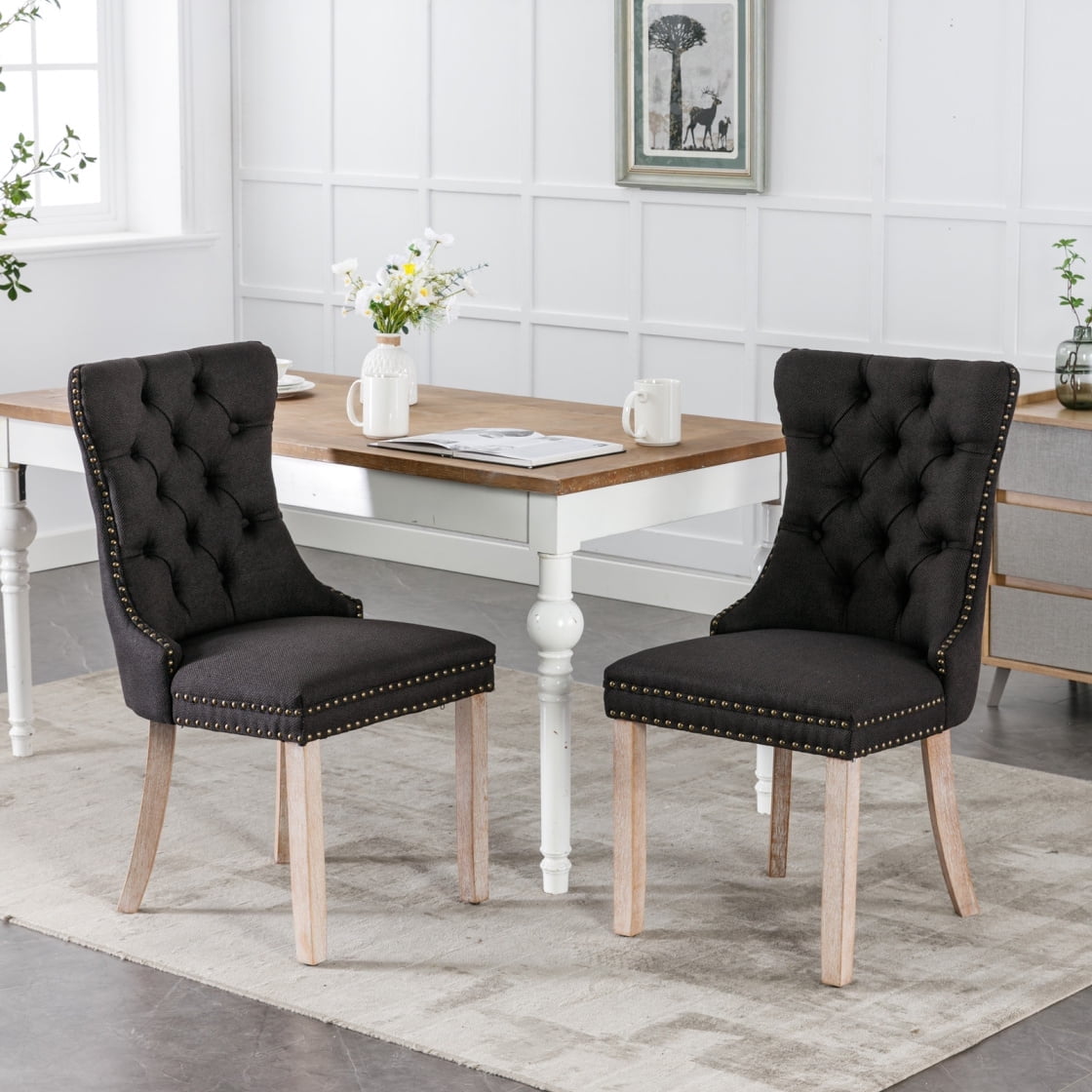Collection Modern，Dining Room Chairs，Tufted Upholstered High Back ...