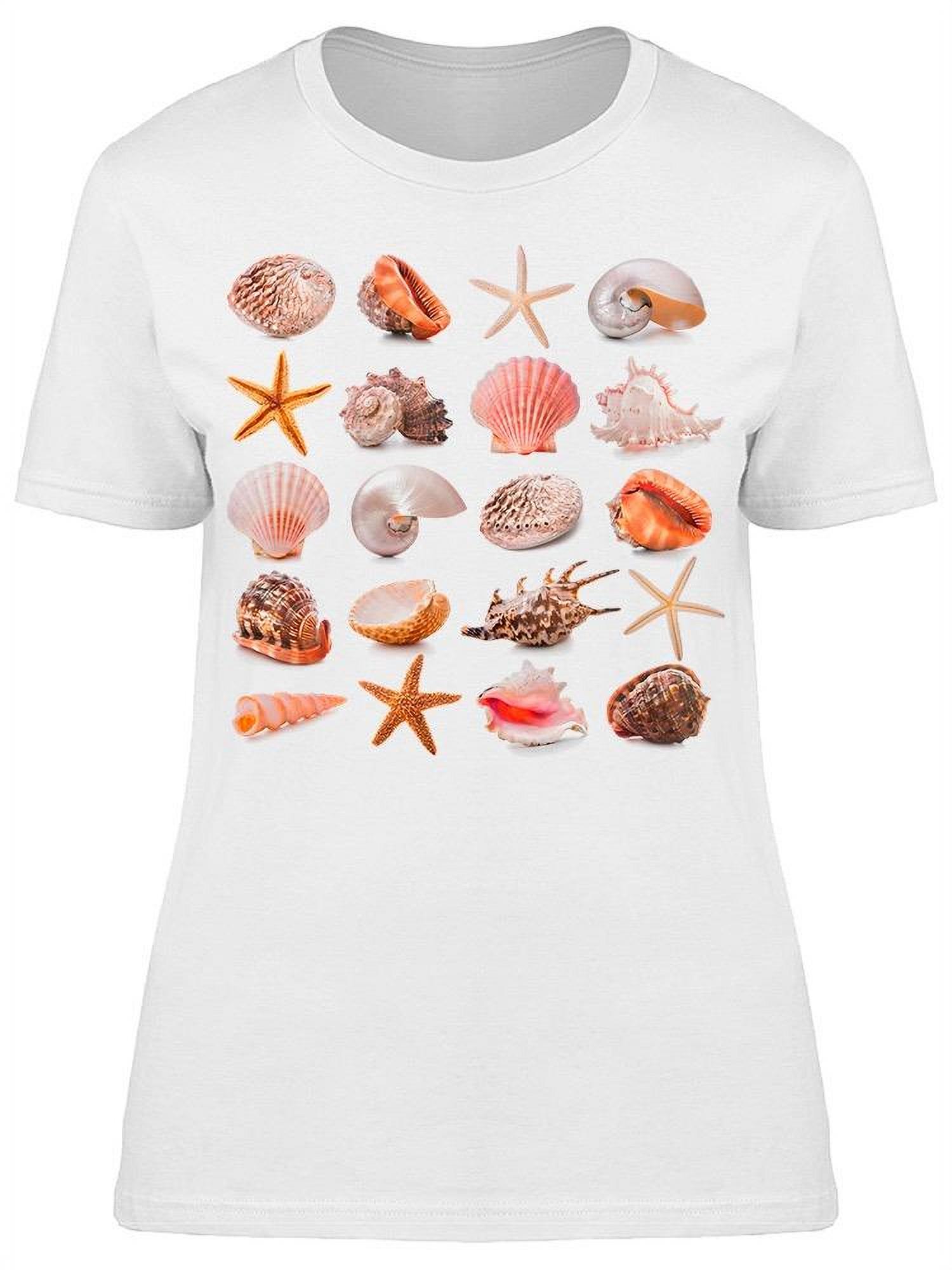 Collection Of Sea Shells T-Shirt Women -Image by Shutterstock, Female ...
