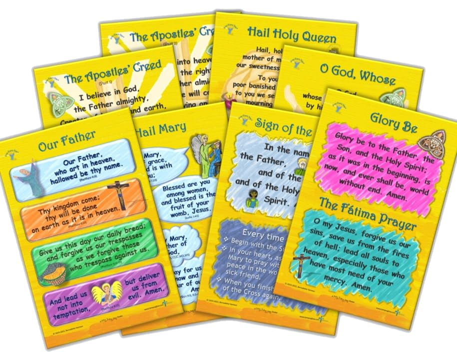 Collection - Prayers of The Rosary - Classroom Posters 12" x 18" (Set ...