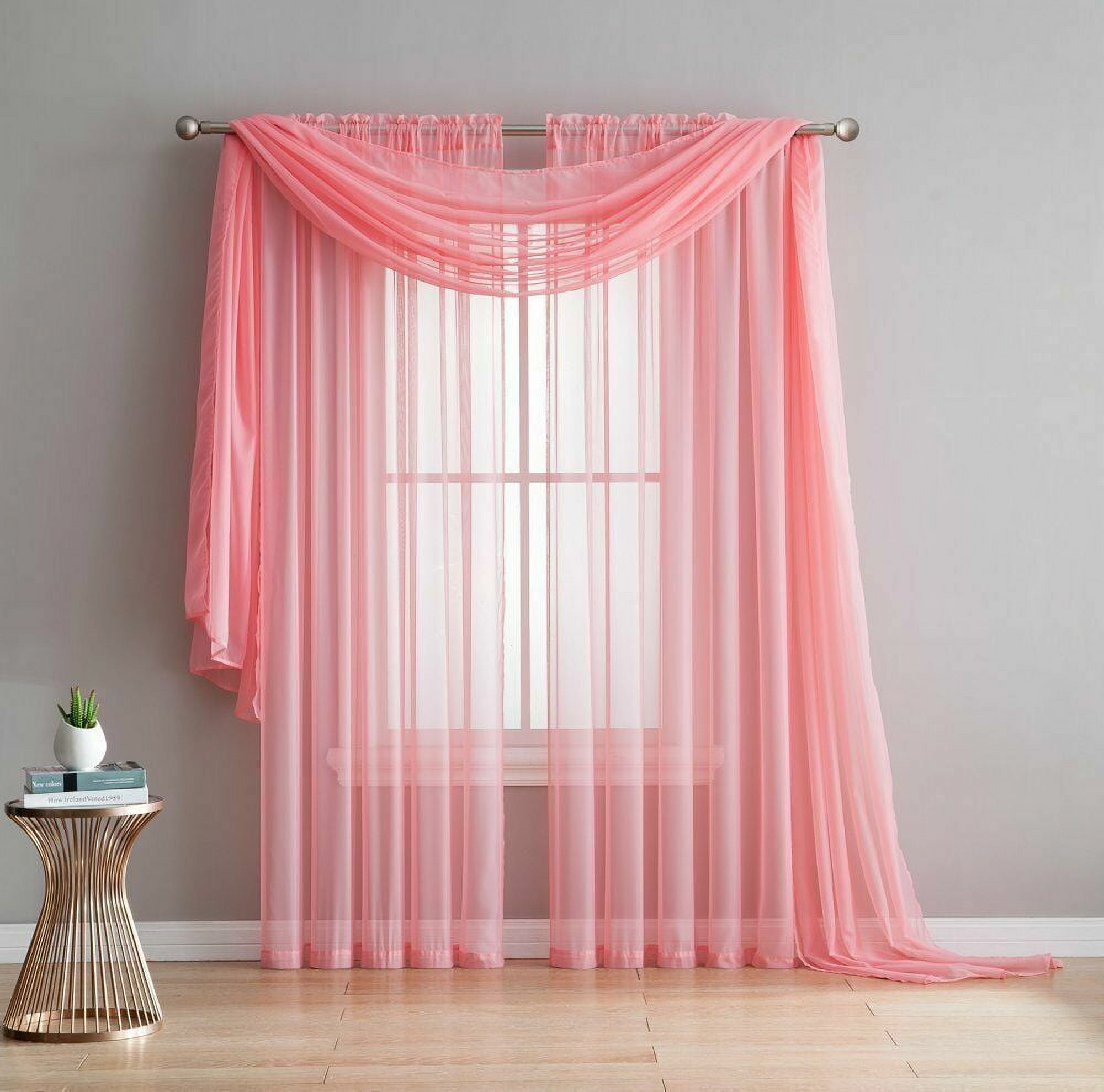 Collection Sheer Voile Solid Window Curtain Panel - Set of 2 - ALL ...