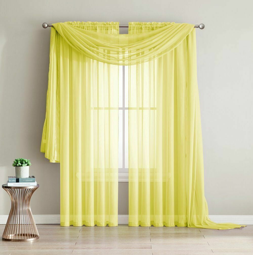 Collection Sheer Voile Solid Window Curtain Panel - Set of 2 - ALL ...