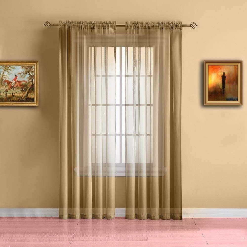 Collection Sheer Voile Solid Window Curtain Panel - Set of 2 - ALL ...