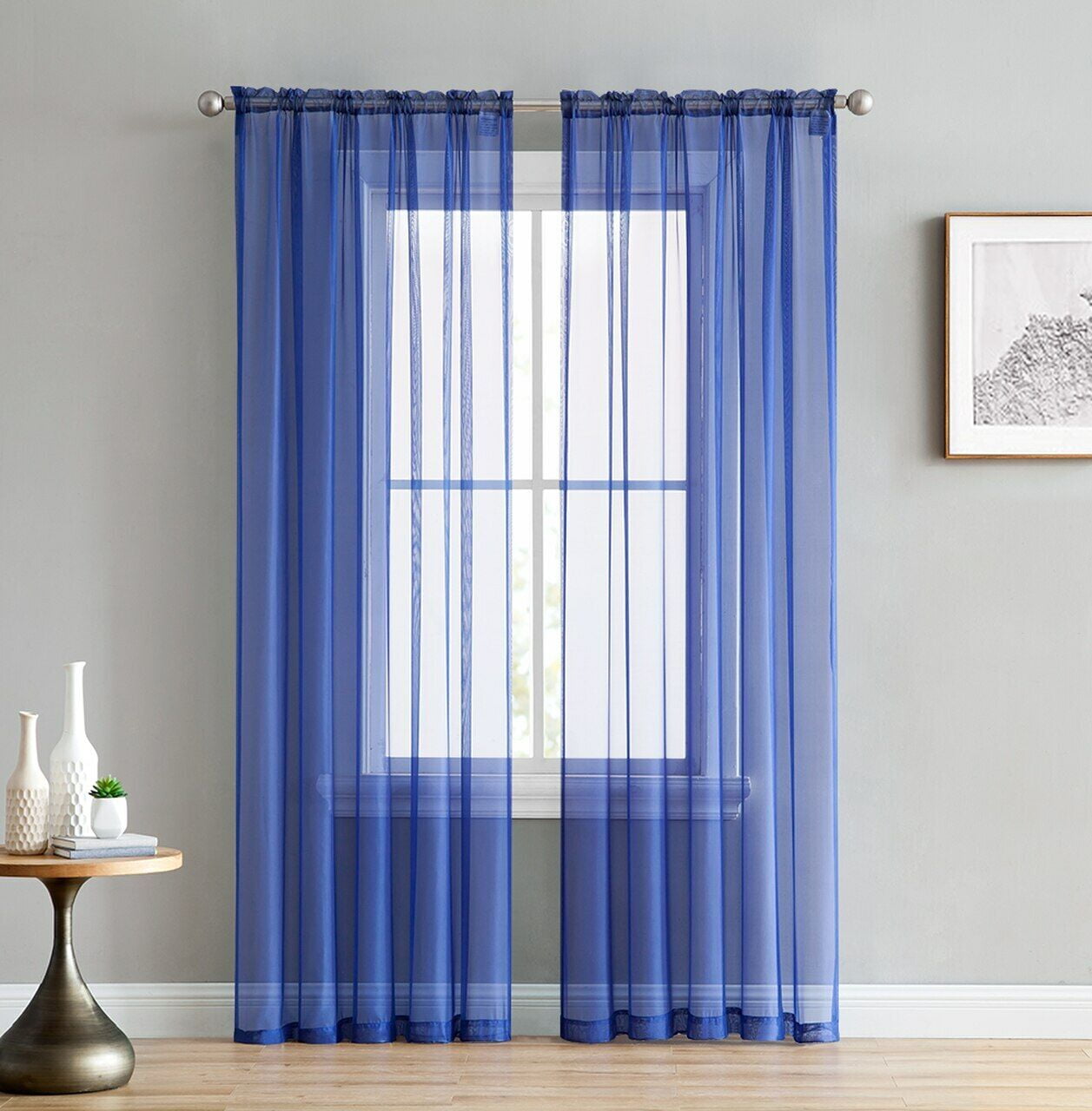 Collection Sheer Voile Solid Window Curtain Panel - Set of 2 - ALL ...