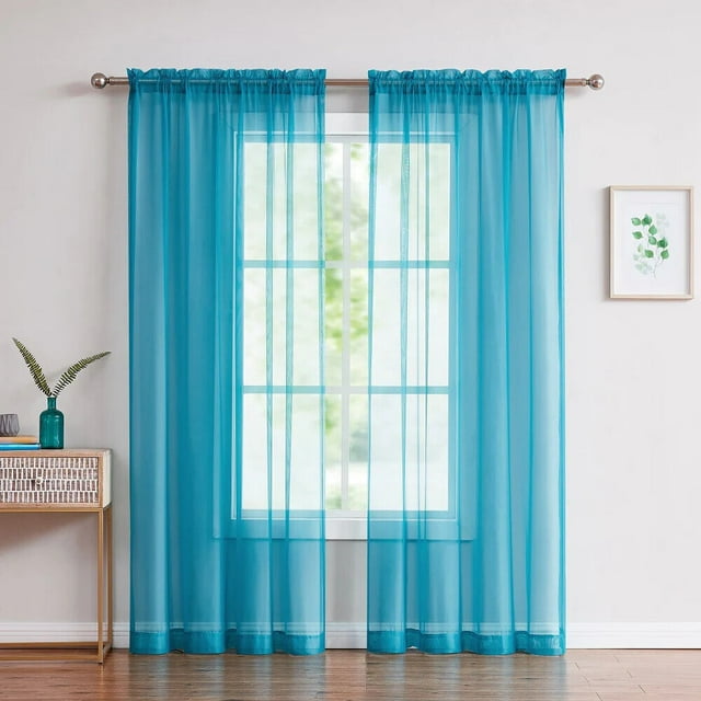 Collection Sheer Voile Solid Window Curtain Panel - Set of 2 - ALL ...