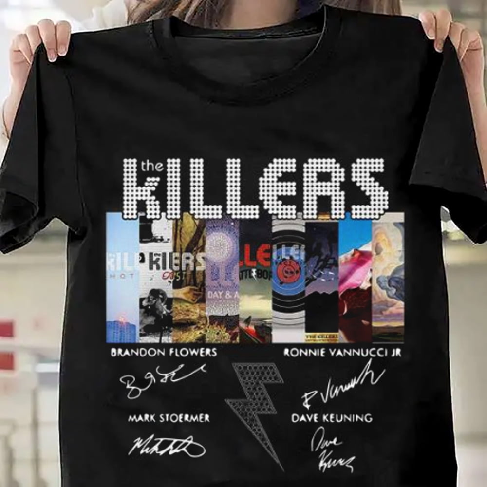 Collection The Killers Album Signature member Black All Size Shirt ...