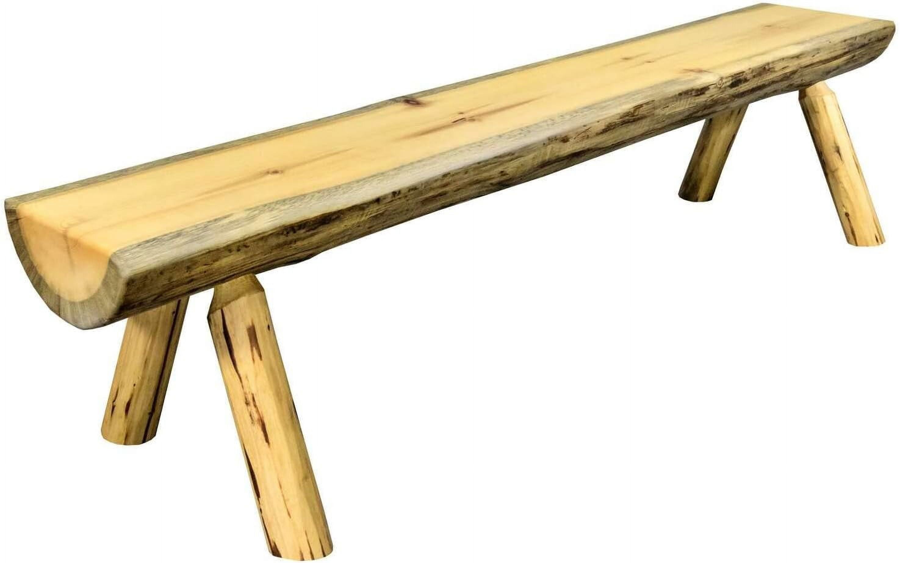 Collection Wood Log Bench, 6 Foot, Exterior Finish - Walmart.com