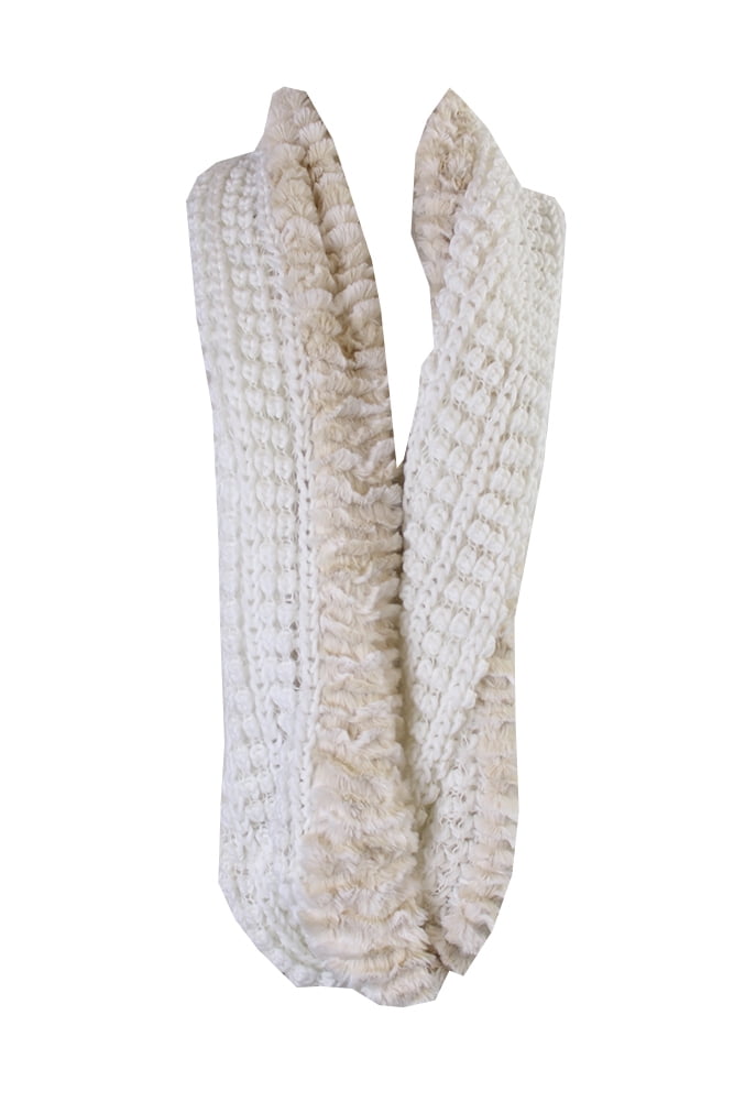 Collection Xiix White Faux-Fur Bubble Stitch Angelica Infinity Loop ...