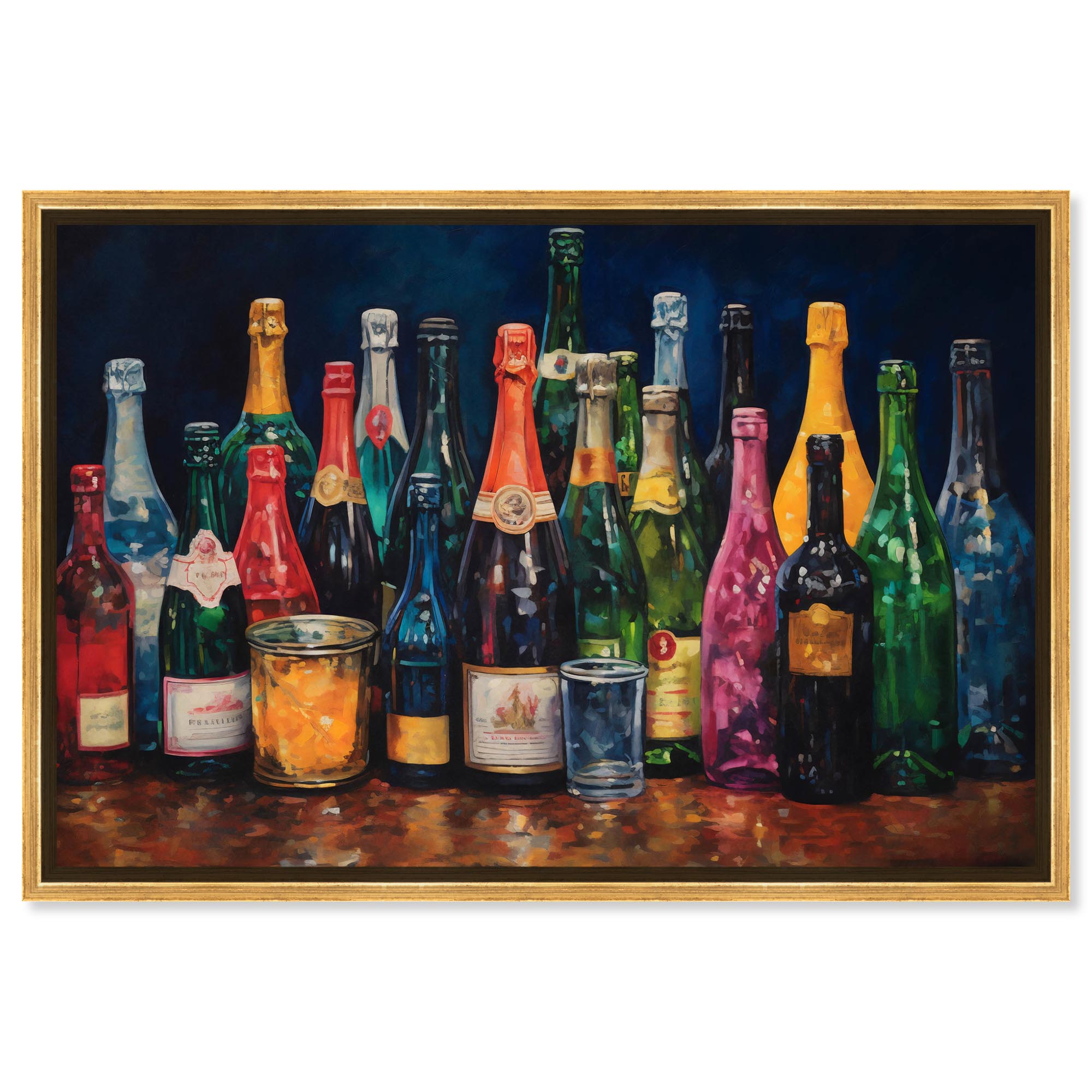 Collection of Champagne Canvas Glam Livingroom Wall Art by Art Remedy ...