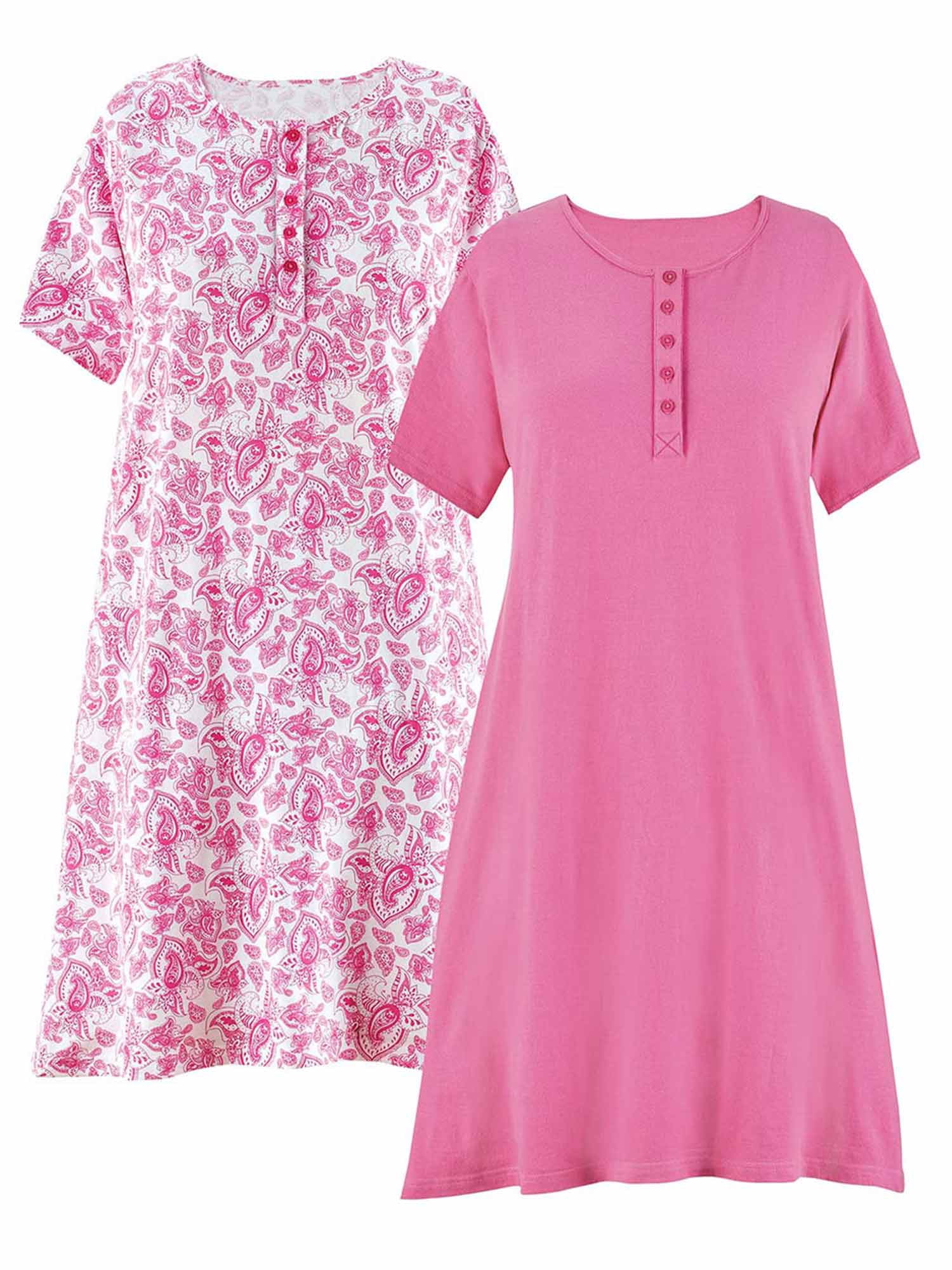 Paisley Print Henley Gowns, Set of 2 By Collections Etc.™ - Walmart.com