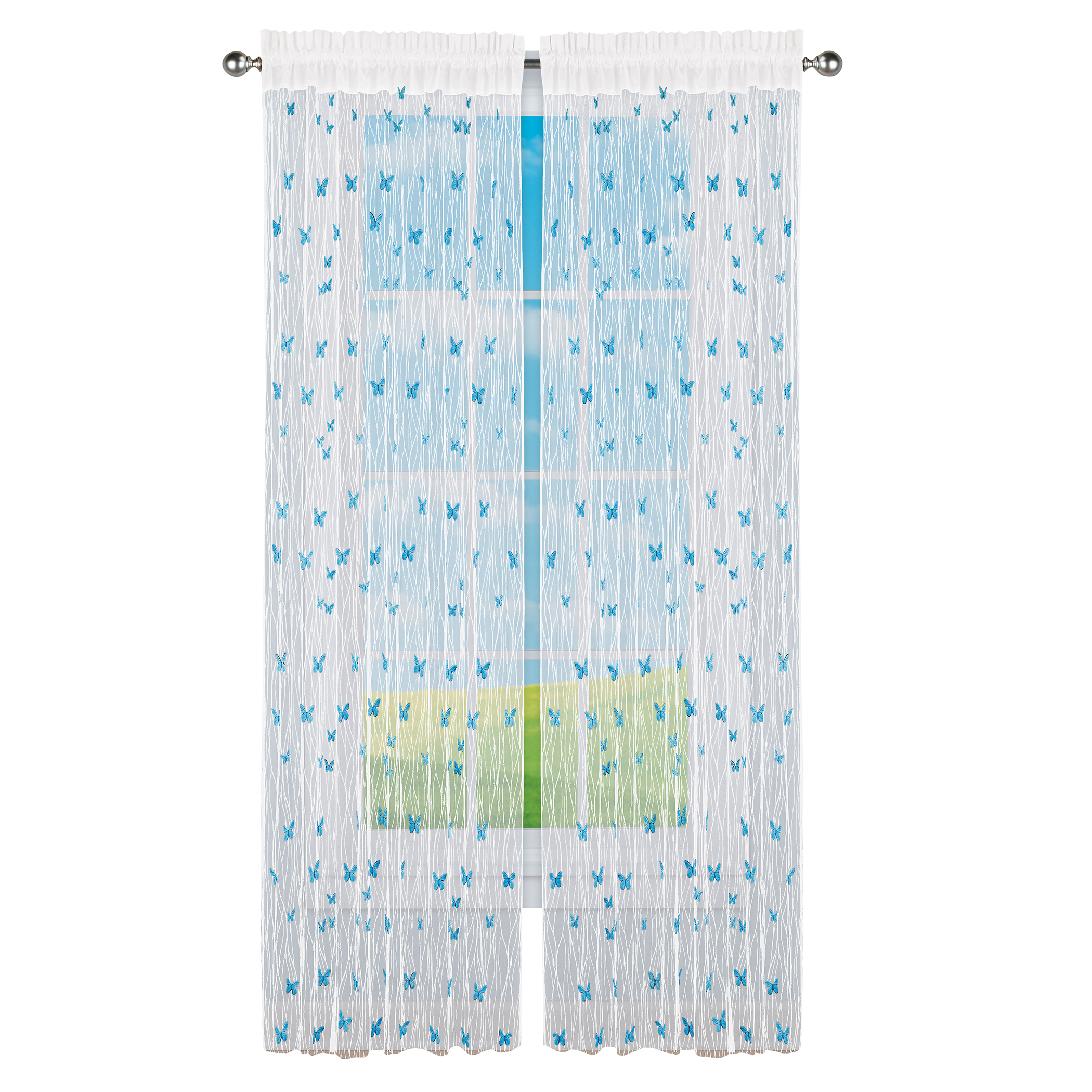 Collections Etc 3D Butterfly Semi-Sheer Curtain Panel - Walmart.com