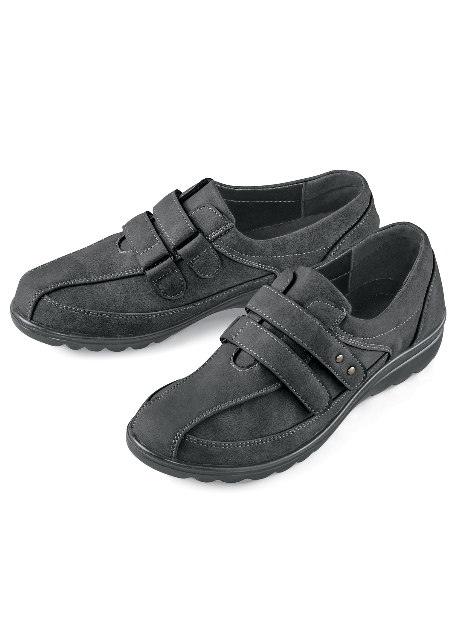 Collections Etc Adjustable Touch-Closure Lightweight Slip-On Shoes ...