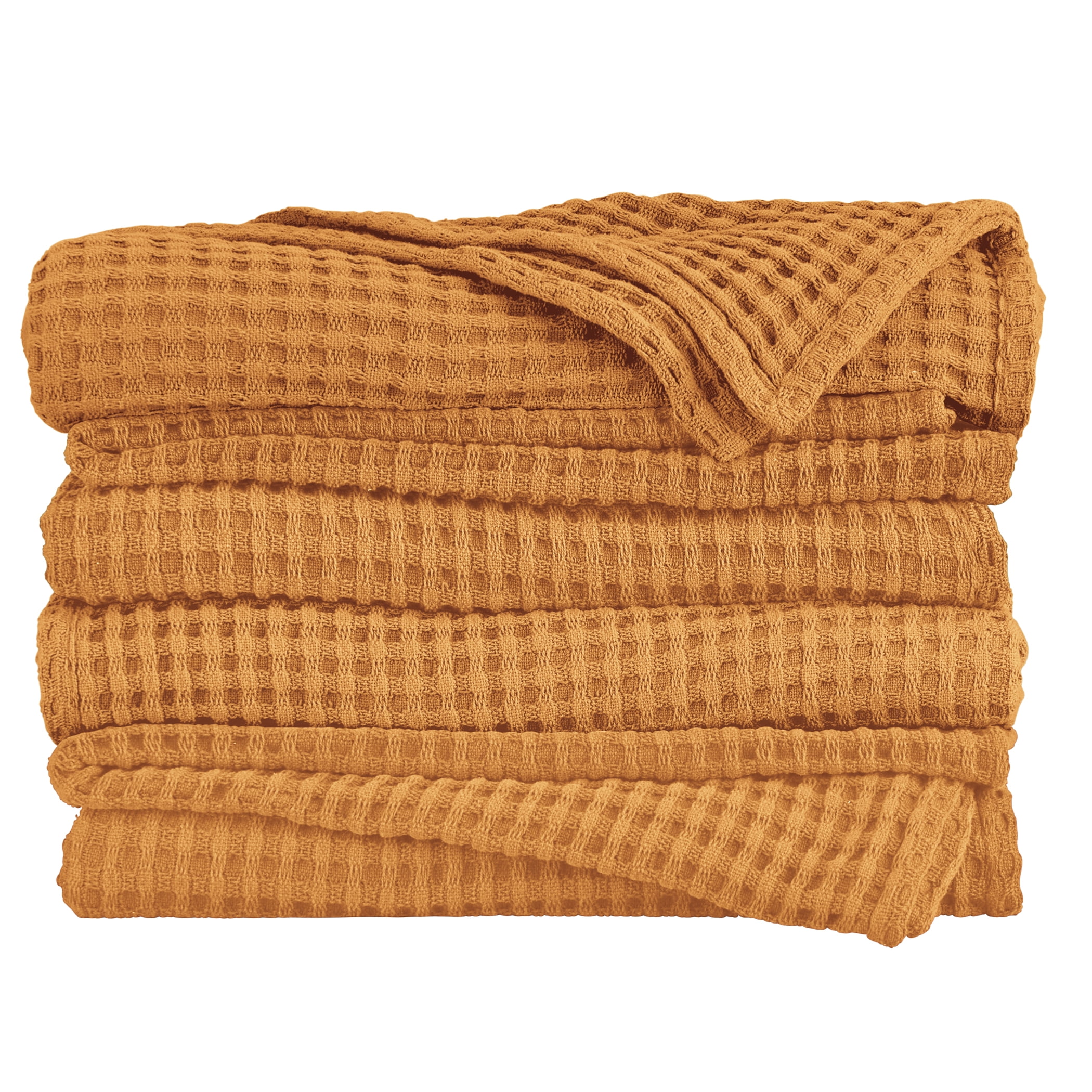 Collections Etc All Seasons Waffle Weave Cotton Blanket, Machine Washable, 4 Color Options ...