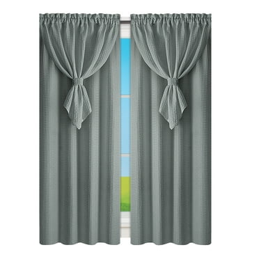 All American Collection, 4 Piece Modern Window Panel Curtain Drape Set ...