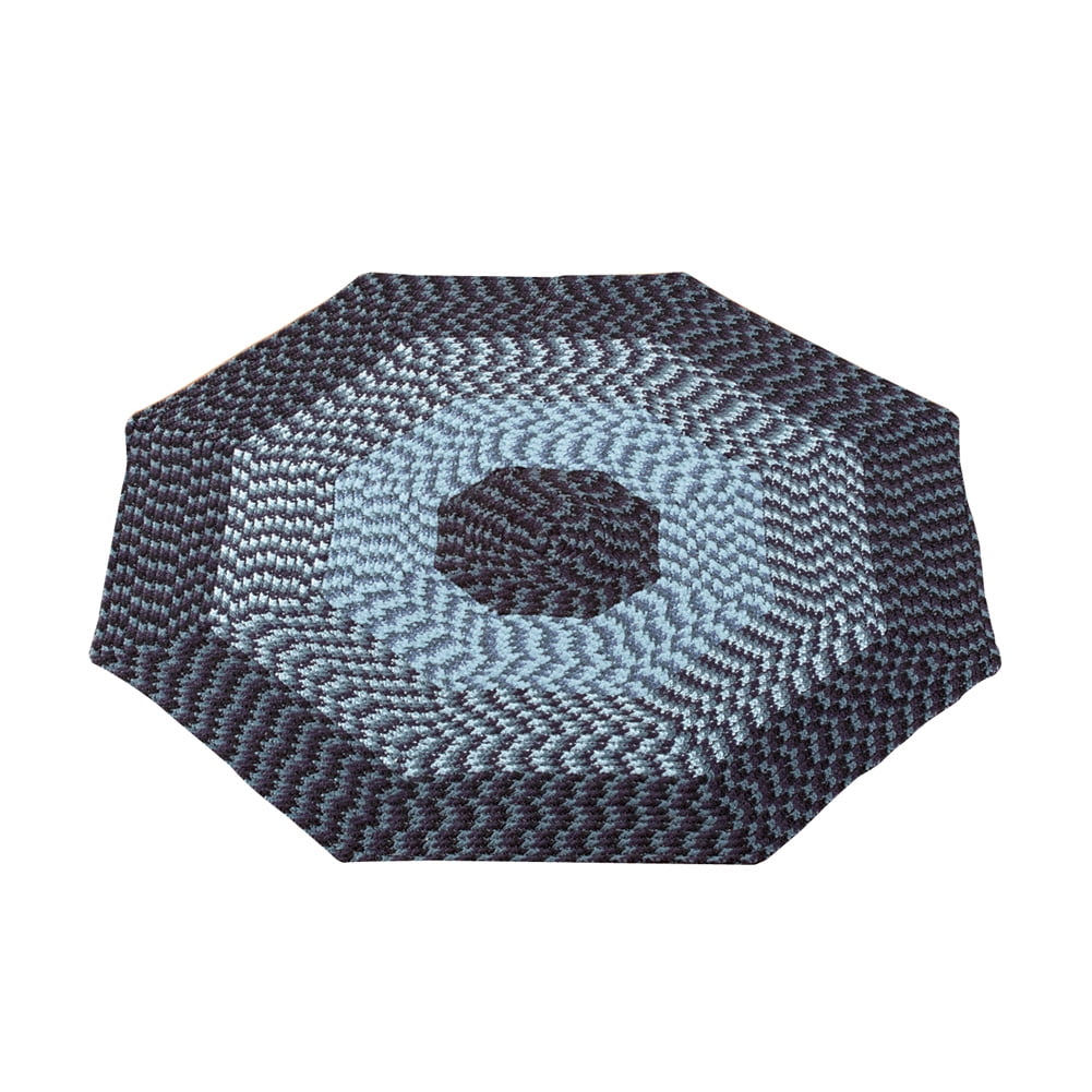 Collections Etc Alpine Braided Accent Rug, 3-Tone Navy, 4' Octagon for ...