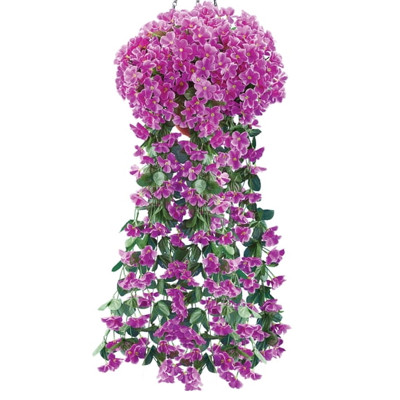 Collections Etc Artificial Floral Hanging Bushes - Set of 2 - Cascading ...