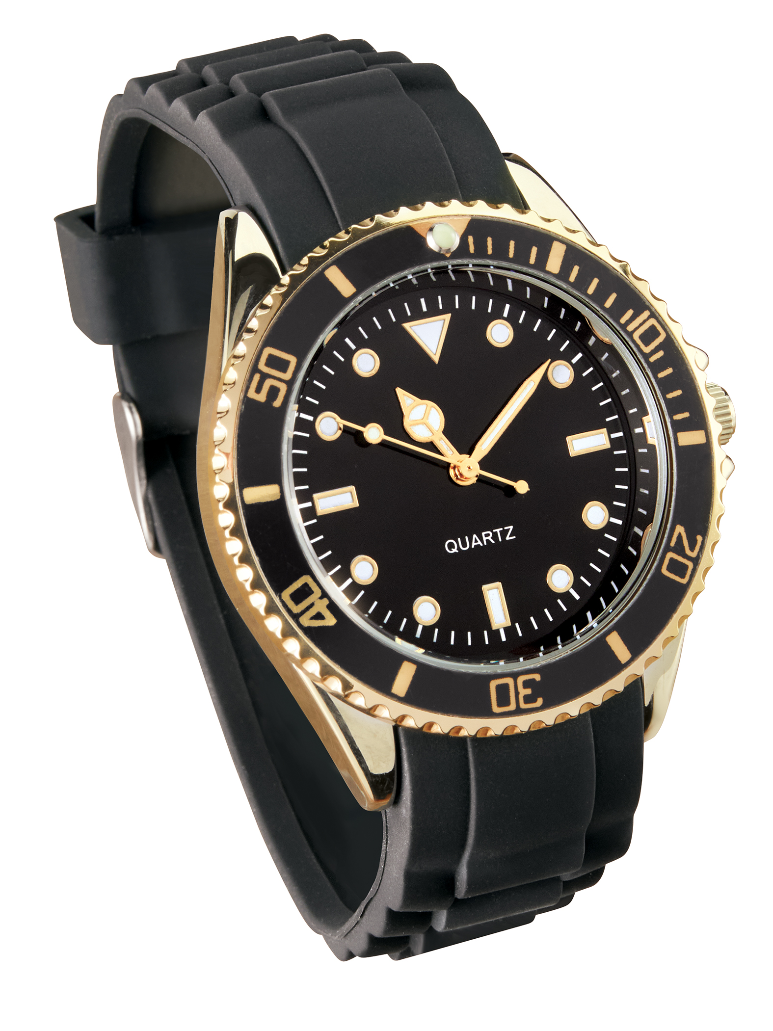 Collections Etc Attractive Men's Two Tone Silicone Band Dress Watch ...