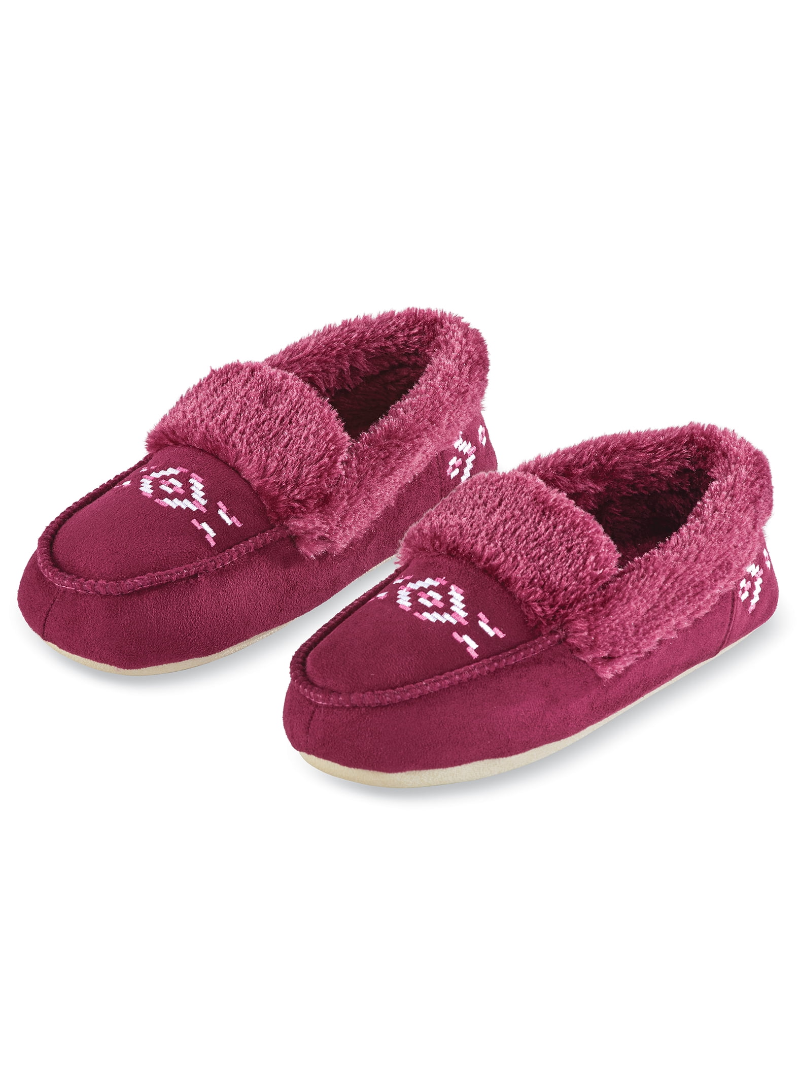 Collections Etc Aztec Embroidered Slippers - Walmart.com