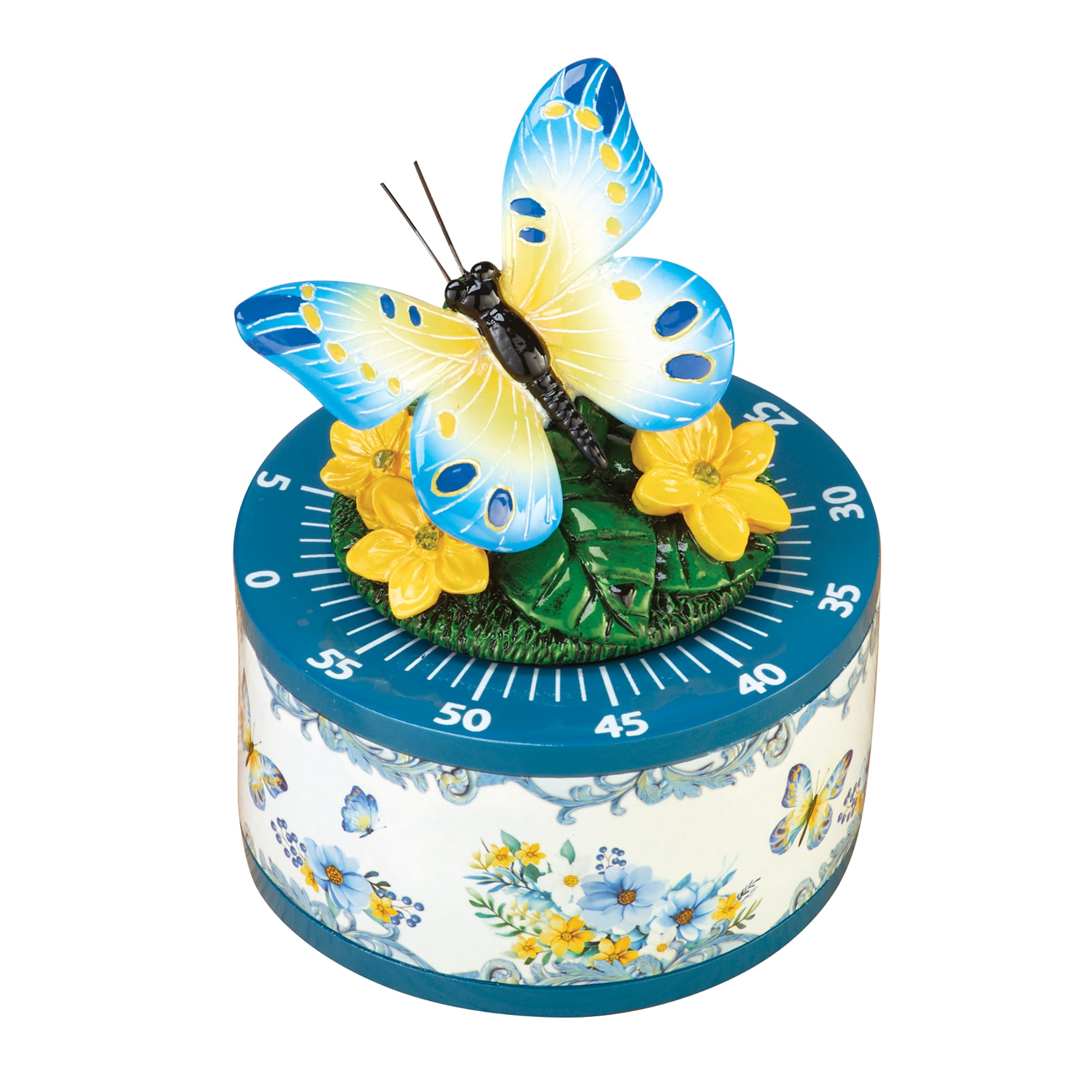 Collections Etc Blue Butterfly and Floral Kitchen Timer - Walmart.com