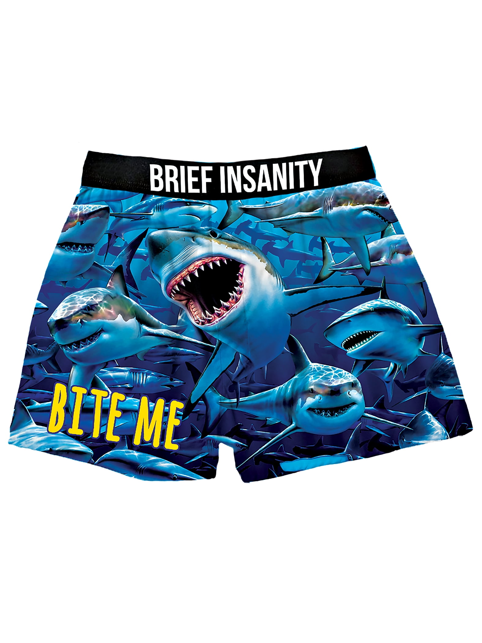 Collections Etc Brief Insanity Bite Me Feeding Frenzy Shark Boxer ...