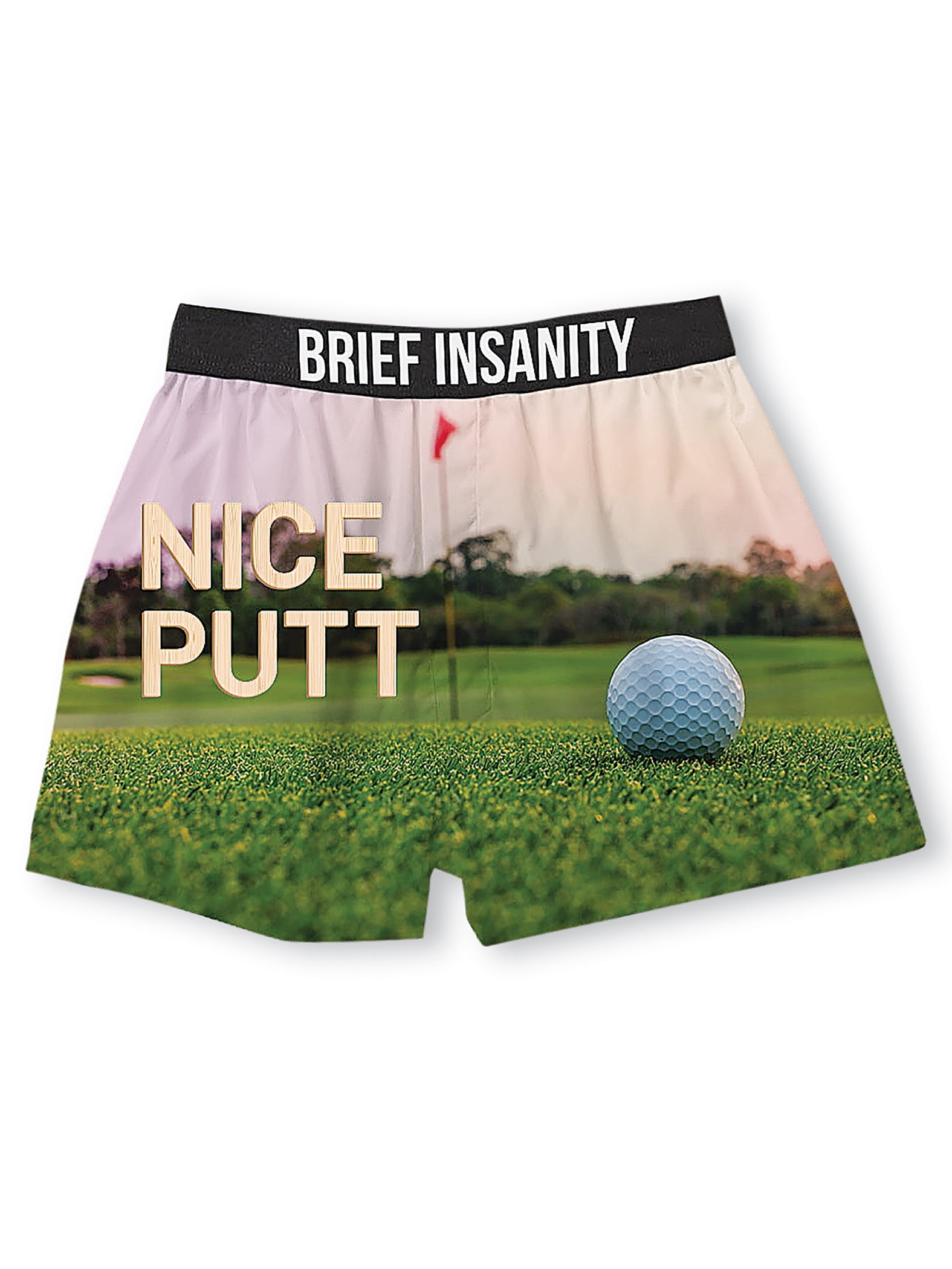Collections Etc Brief Insanity Nice Putt Wide Elastic Waistband Boxers ...