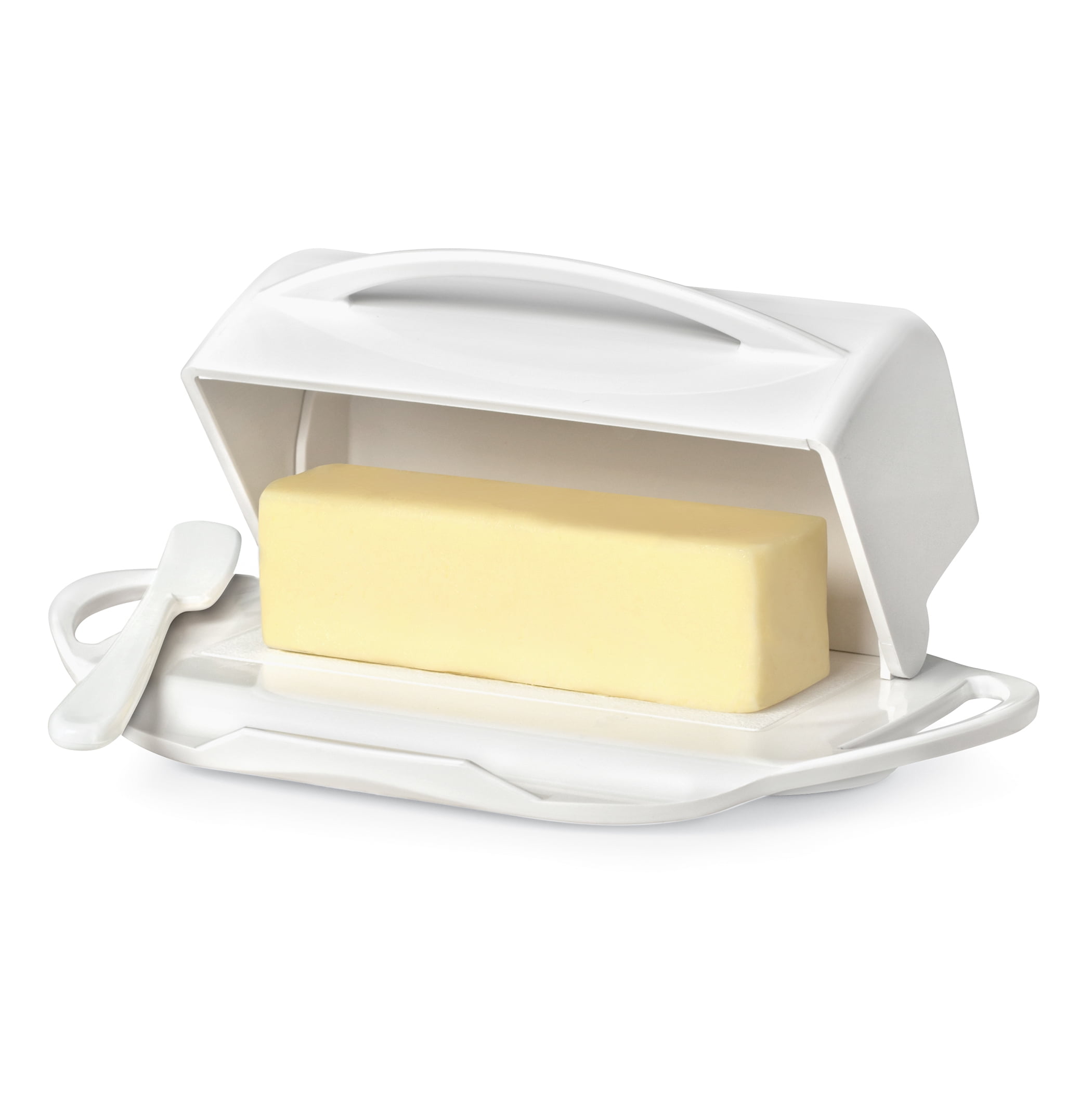 Collections Etc Butterie Skid-Resistant Butter Dish with Flip-Top Lid ...