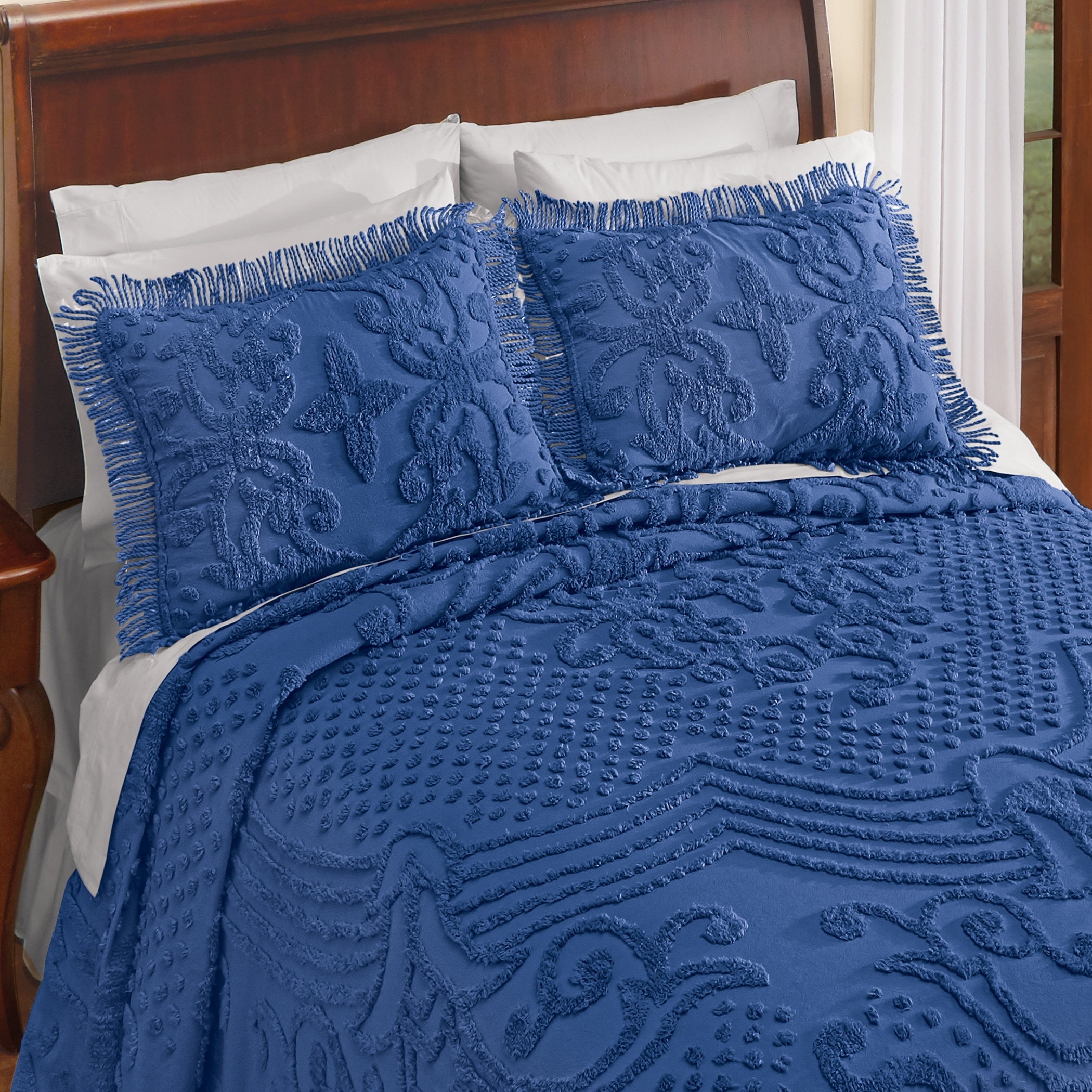 Collections Etc Camilla Chenille Sham with Fringe Edges - Walmart.com