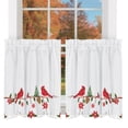 Collections Etc Cardinal & Pine Embroidered Window Curtains - Walmart.com