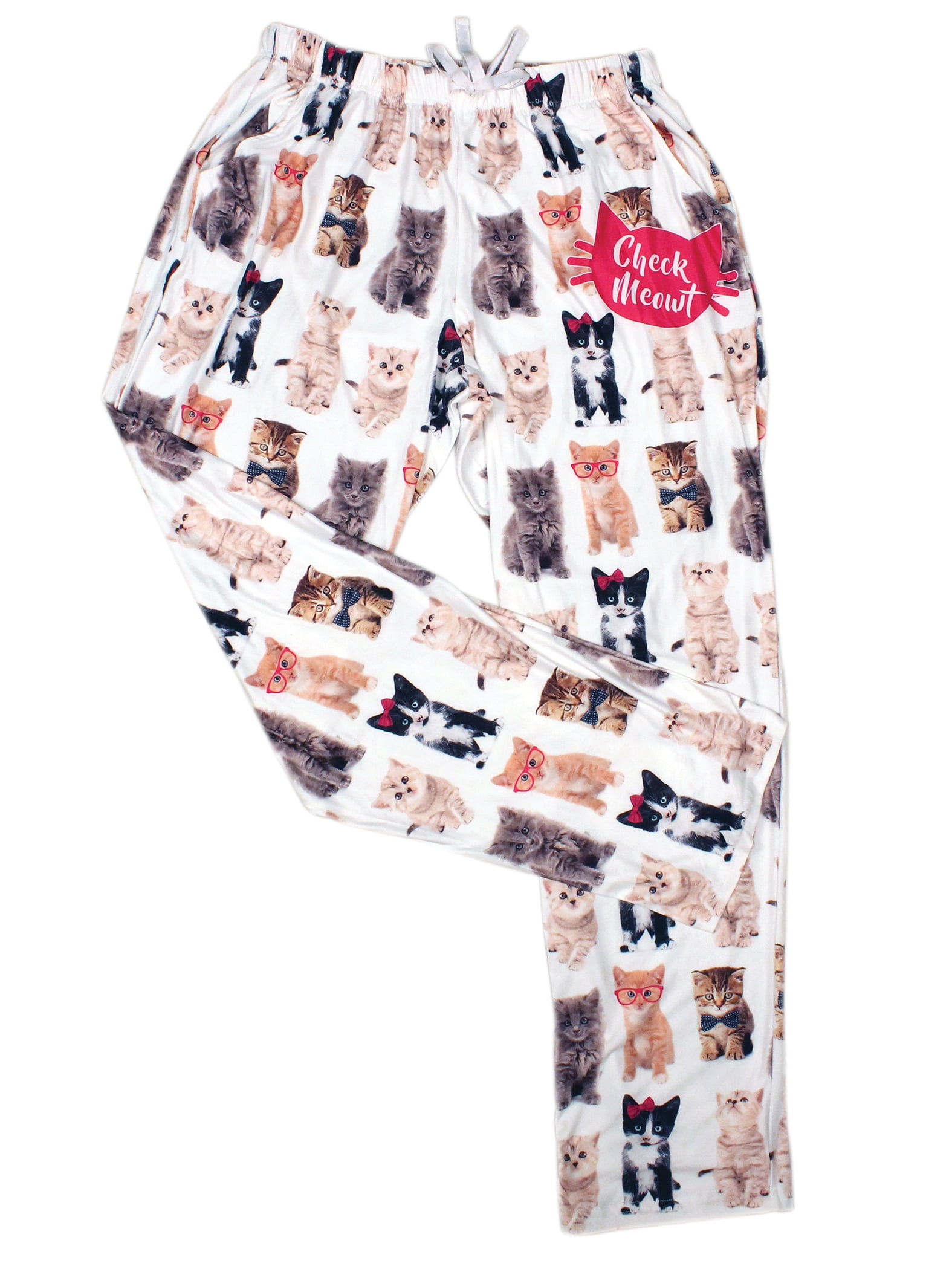 Collections Etc Adorable Cat Pajama Bottoms, Check Meowt Kittens ...