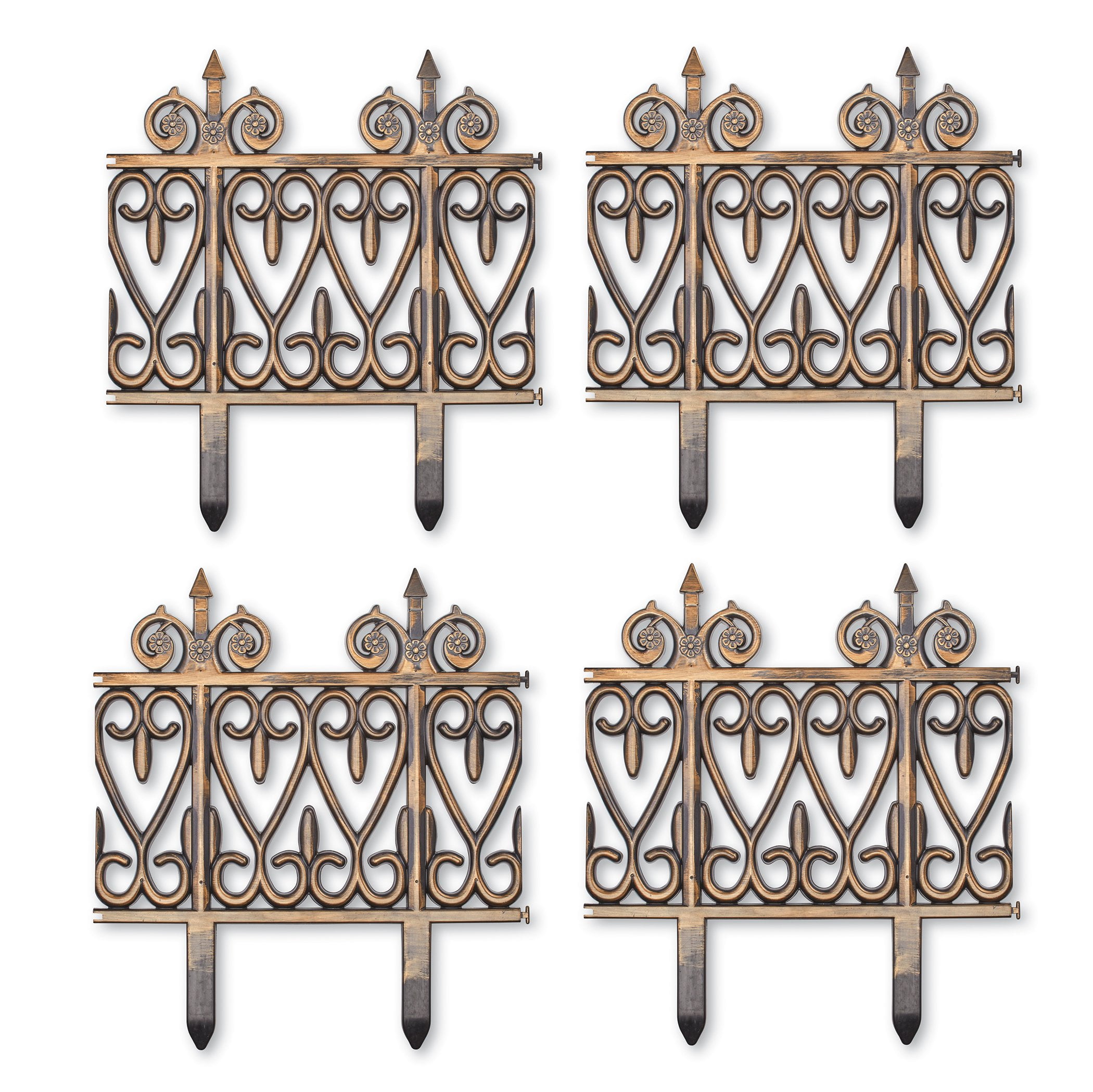 Collections Etc Classic Bronze Garden Border Stakes - Set of 4 ...