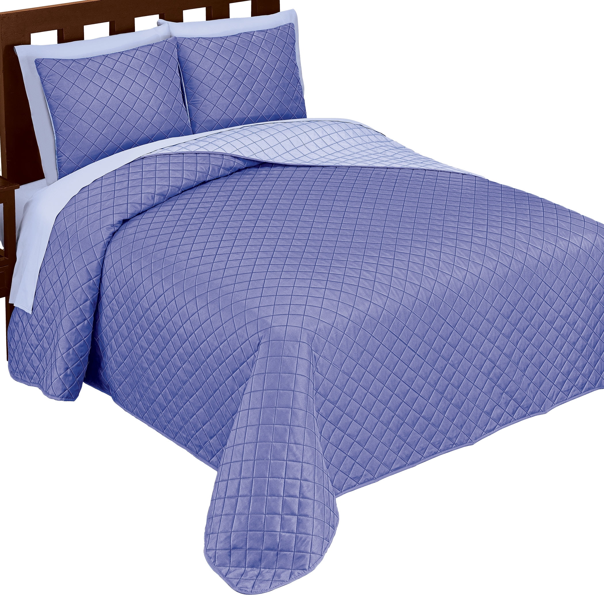 Collections Etc Classic Diamond Reversible Bedspread with Elegant ...