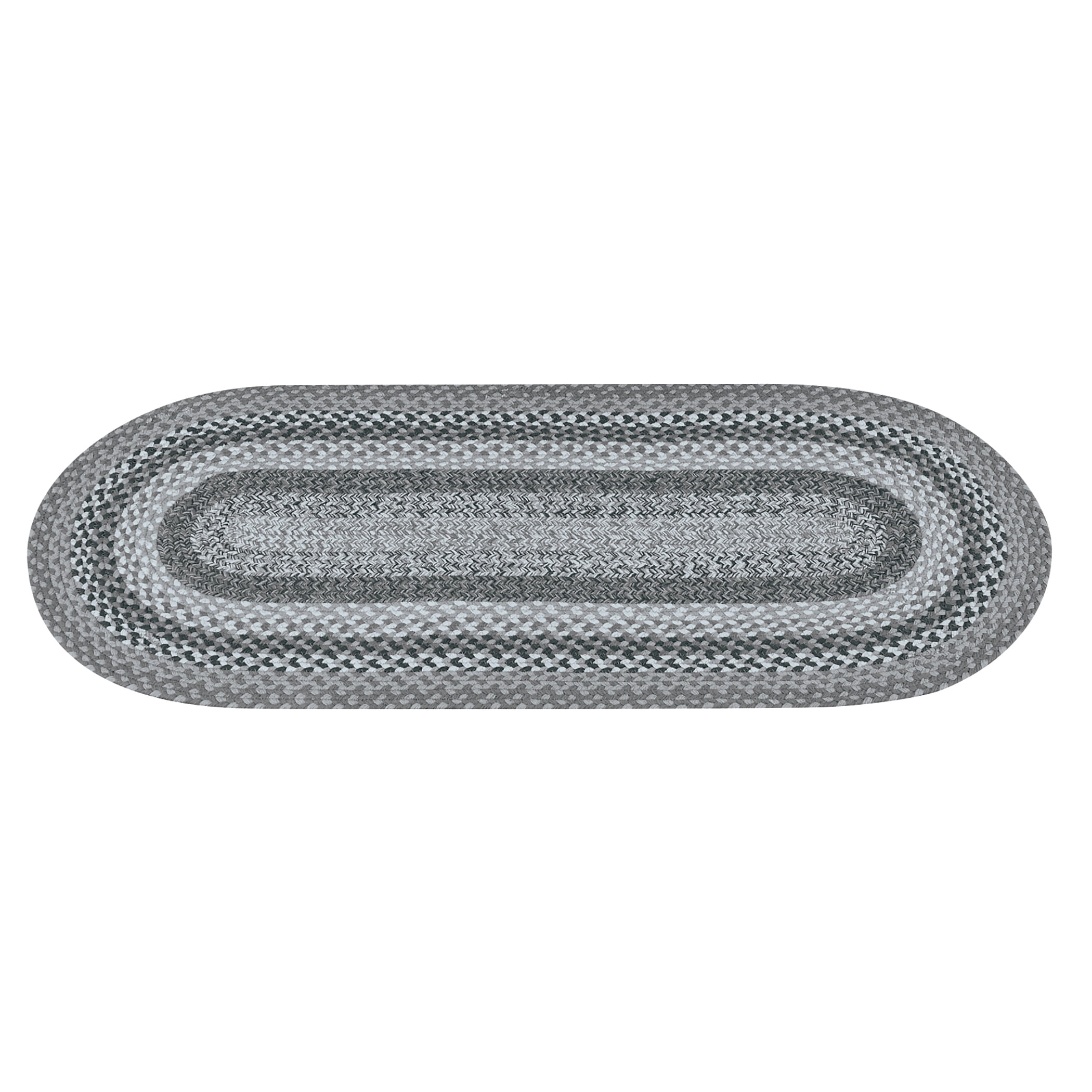 Collections Etc Classic Farmhouse Braided Kitchen Accent Rug Gray ...