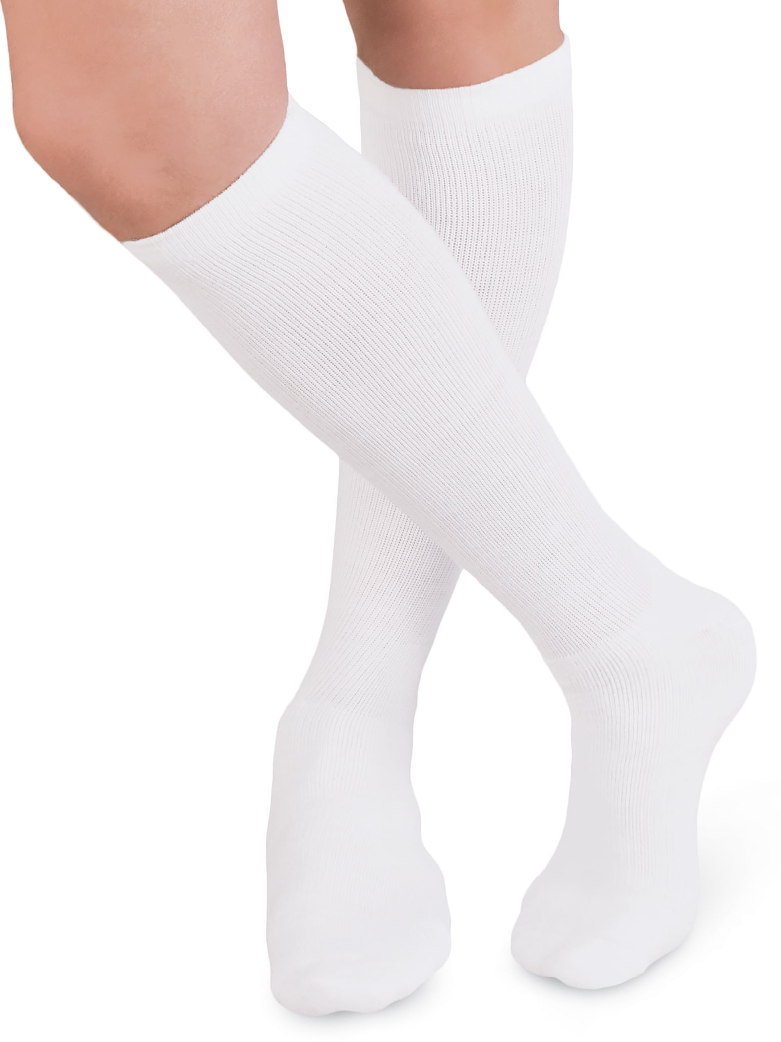 Collections Etc CoolMax Compression Knee High Socks with Terry Soles ...