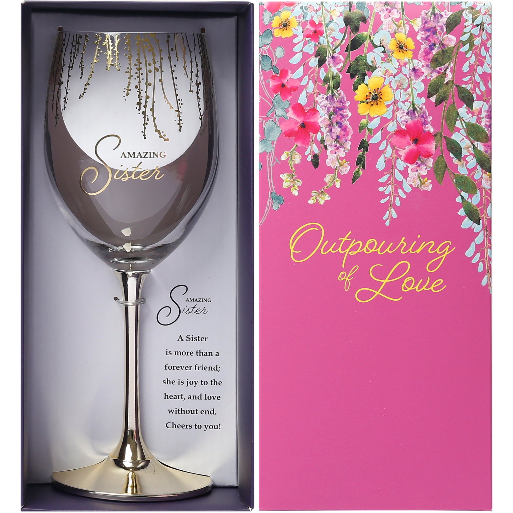 Collections Etc Crystal Giftable Amazing Sister Wine Glass - Walmart.com