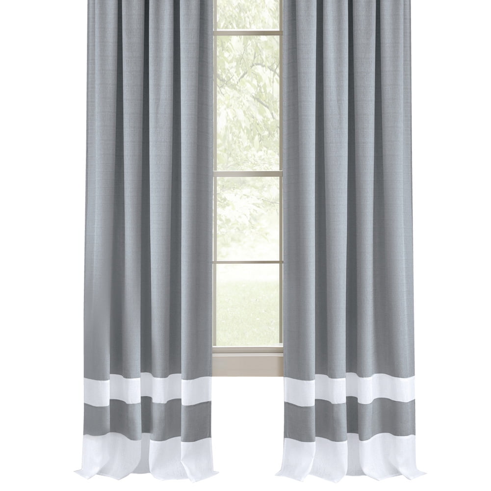 Collections Etc Darcy Two-Tone Rod Pocket Window Curtain Panel, Grey ...