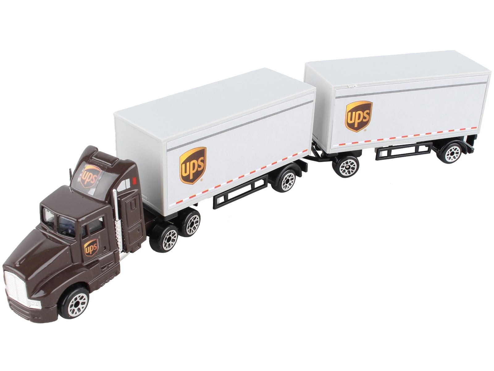 Daron UPS Die Cast Metal Model Semi Truck Toy with 2 Trailers - Walmart.com