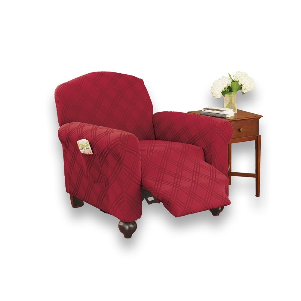 Collections Etc Double Diamond Form Fit Stretch Furniture Slipcover ...