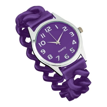 Gold Metal Crystal Band Large Face Women's Bangle Cuff Watch - Walmart.com