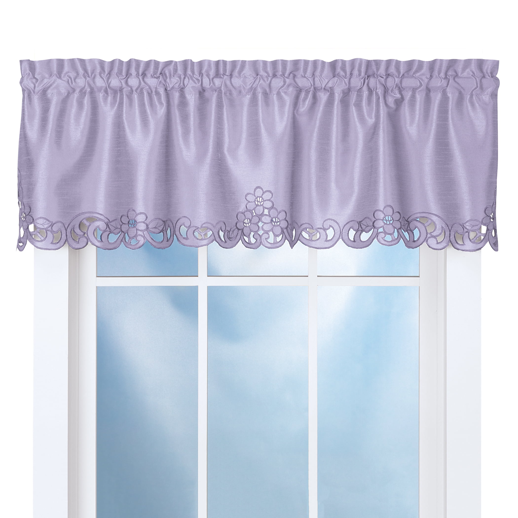 Collections Etc Elegance Scroll Cut-out Window Valance Lavender 58 ...