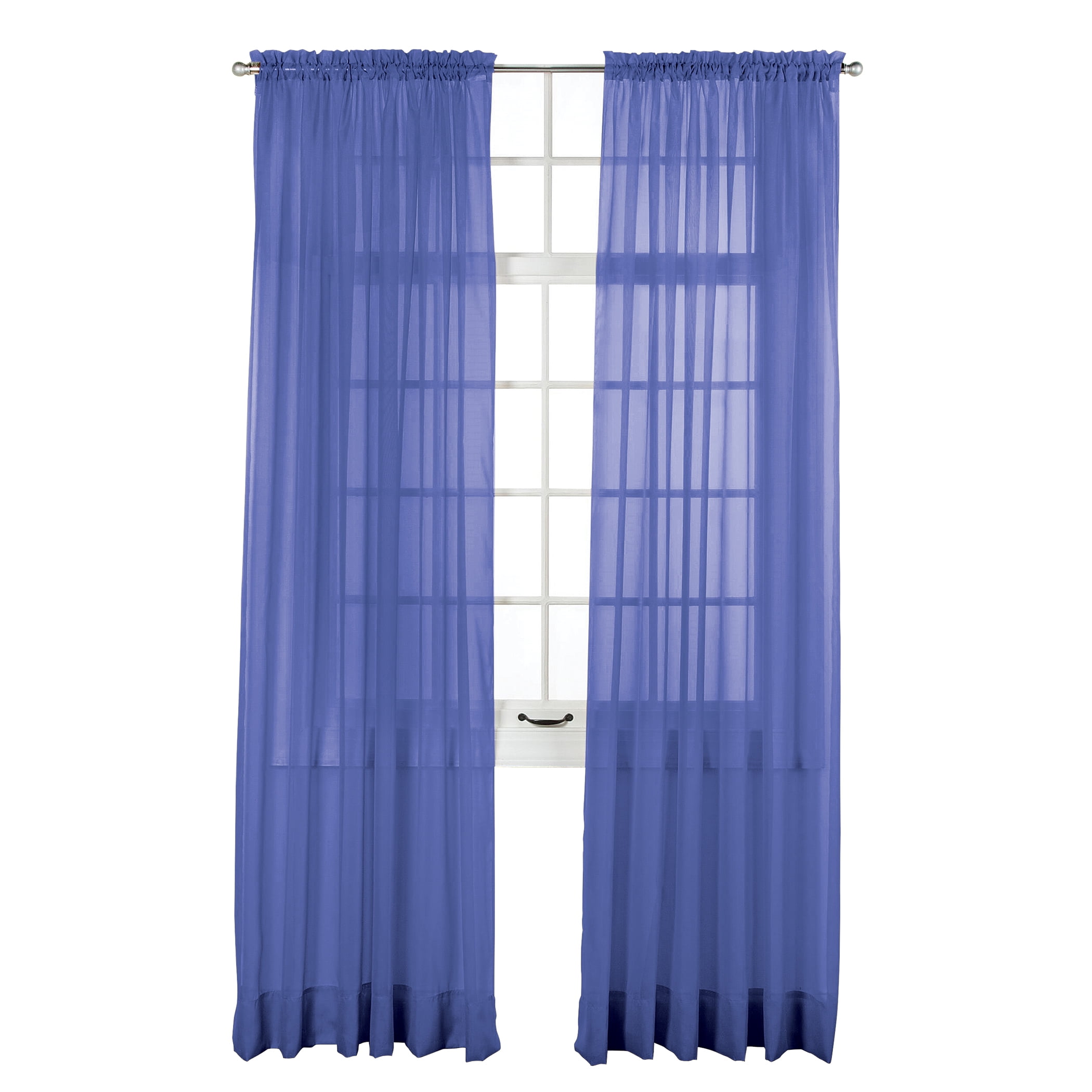 Collections Etc Elegance Sheer Curtain Panel with Rod Pocket Top ...