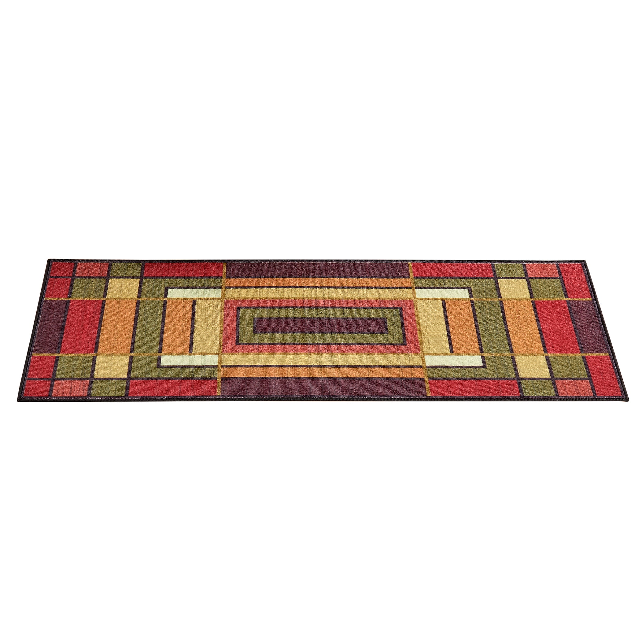 Collections Etc Elegant Color Block Skid-Resistant Accent Rug - Walmart.com