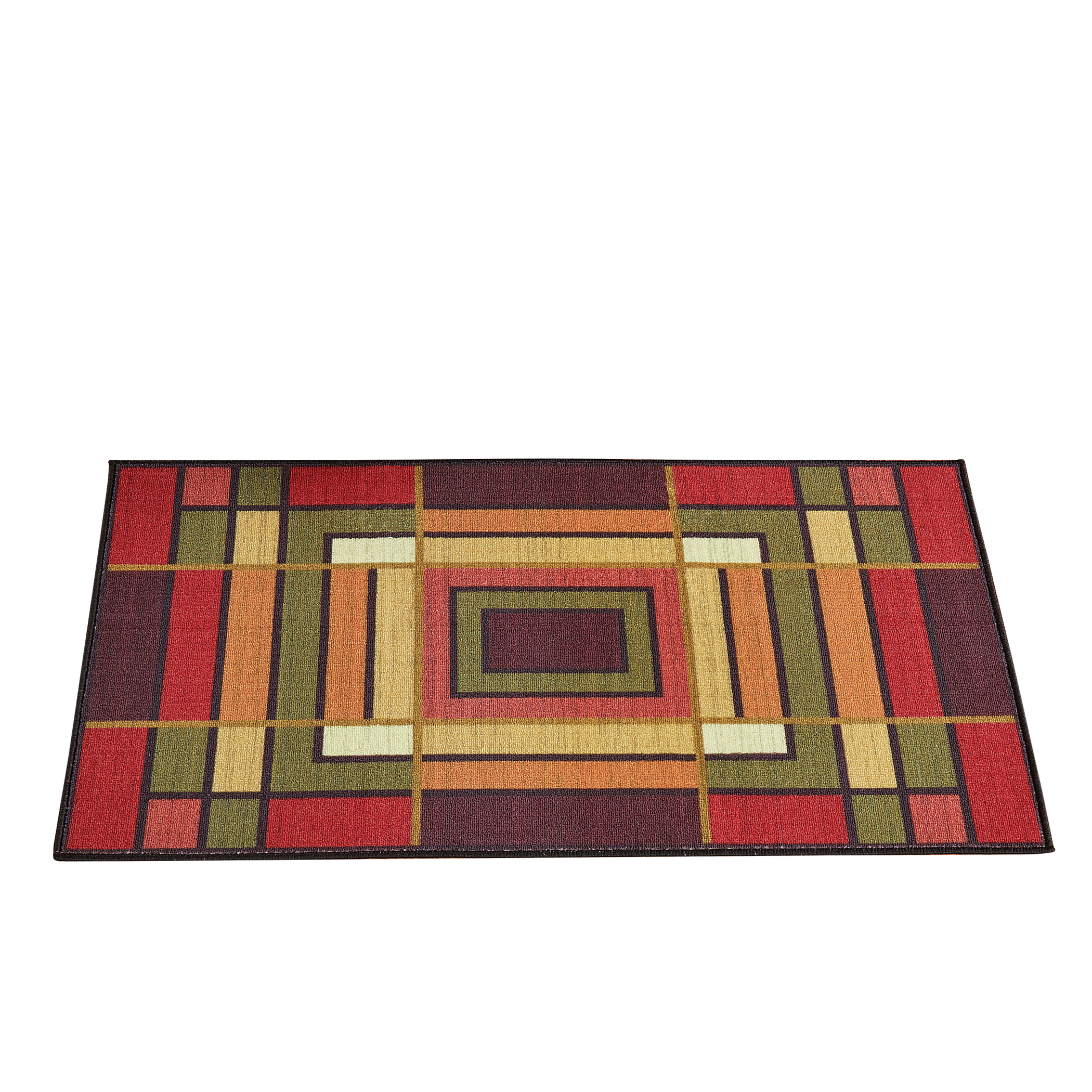 Collections Etc Elegant Color Block Skid-Resistant Accent Rug - Walmart.com