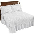 Collections Etc Elegant Ruffled Chenille Textured Diamond Bedspread ...