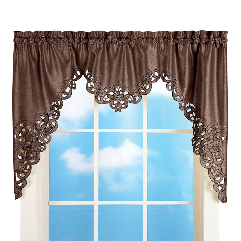 Better Homes and Gardens 6pc Window Set in Scroll-Printed Faux Silk ...