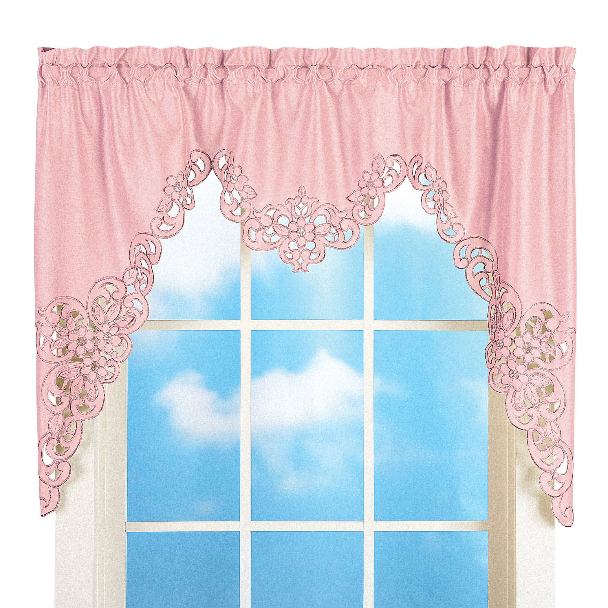 Collections Etc Floral Decorative Elegant Scroll Window Valance Rose 58 ...
