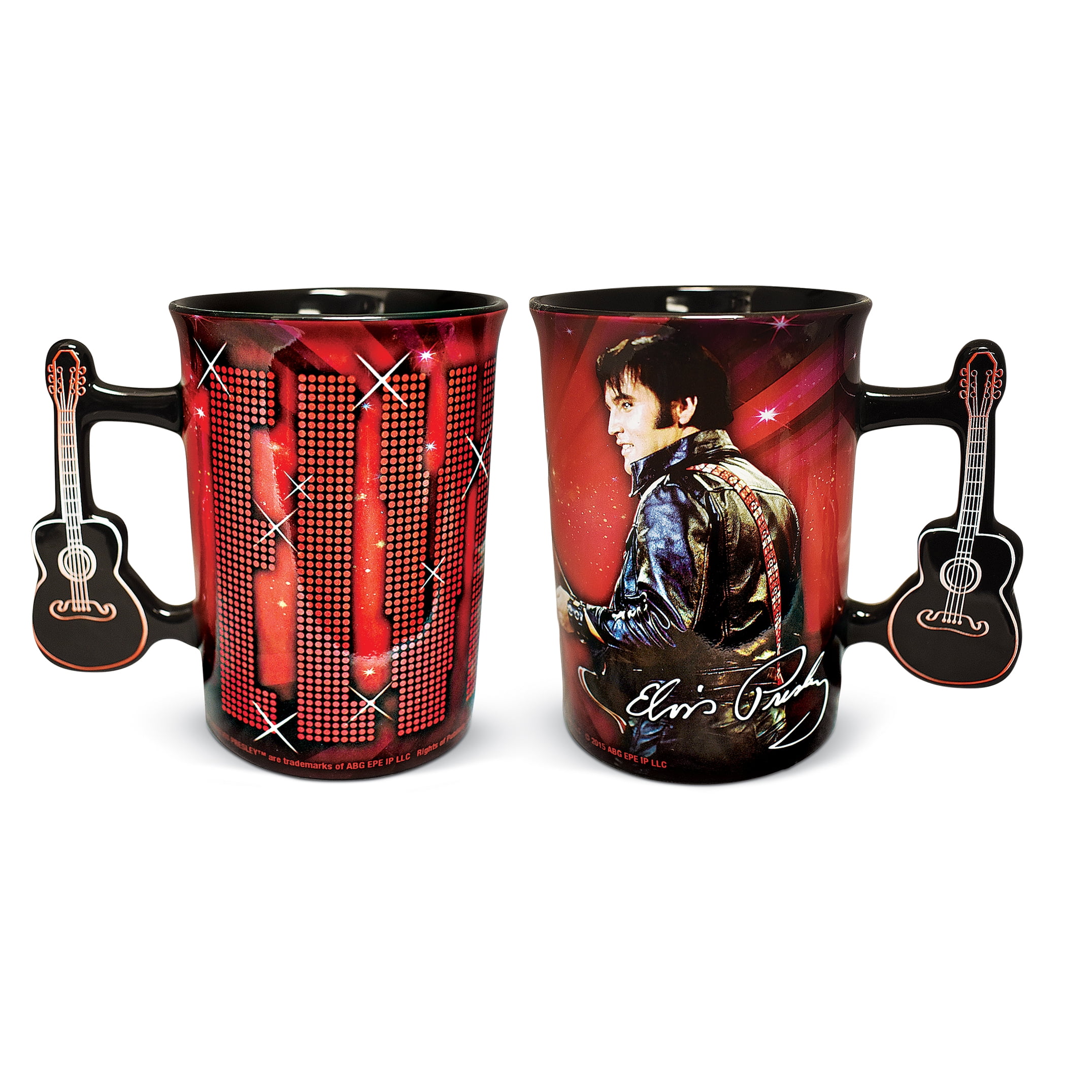 Collections Etc Elvis Presley Ceramic Guitar-Shaped Handle Coffee Mug ...