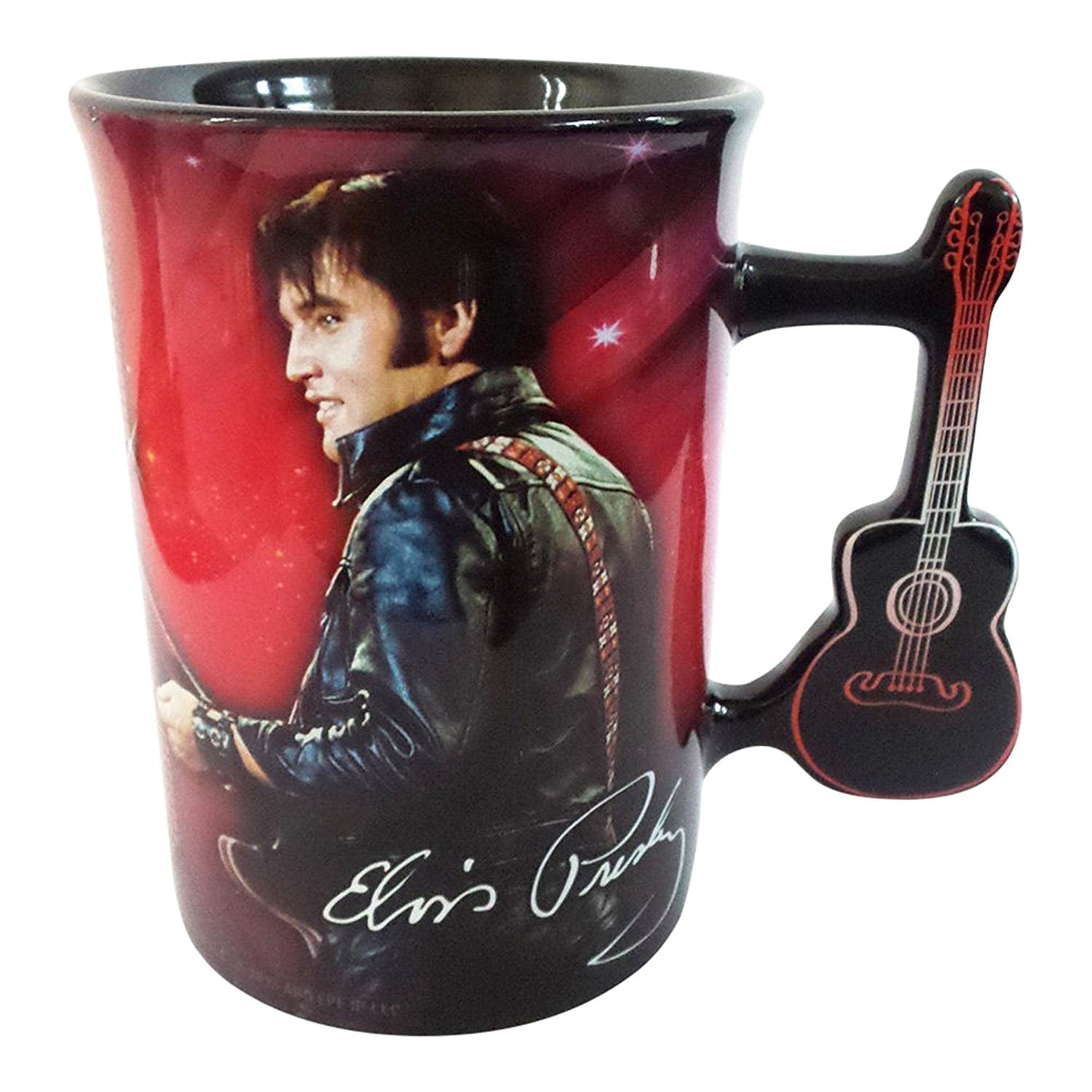 Collections Etc Elvis Presley Ceramic Guitar-Handle Coffee Mug, Music ...