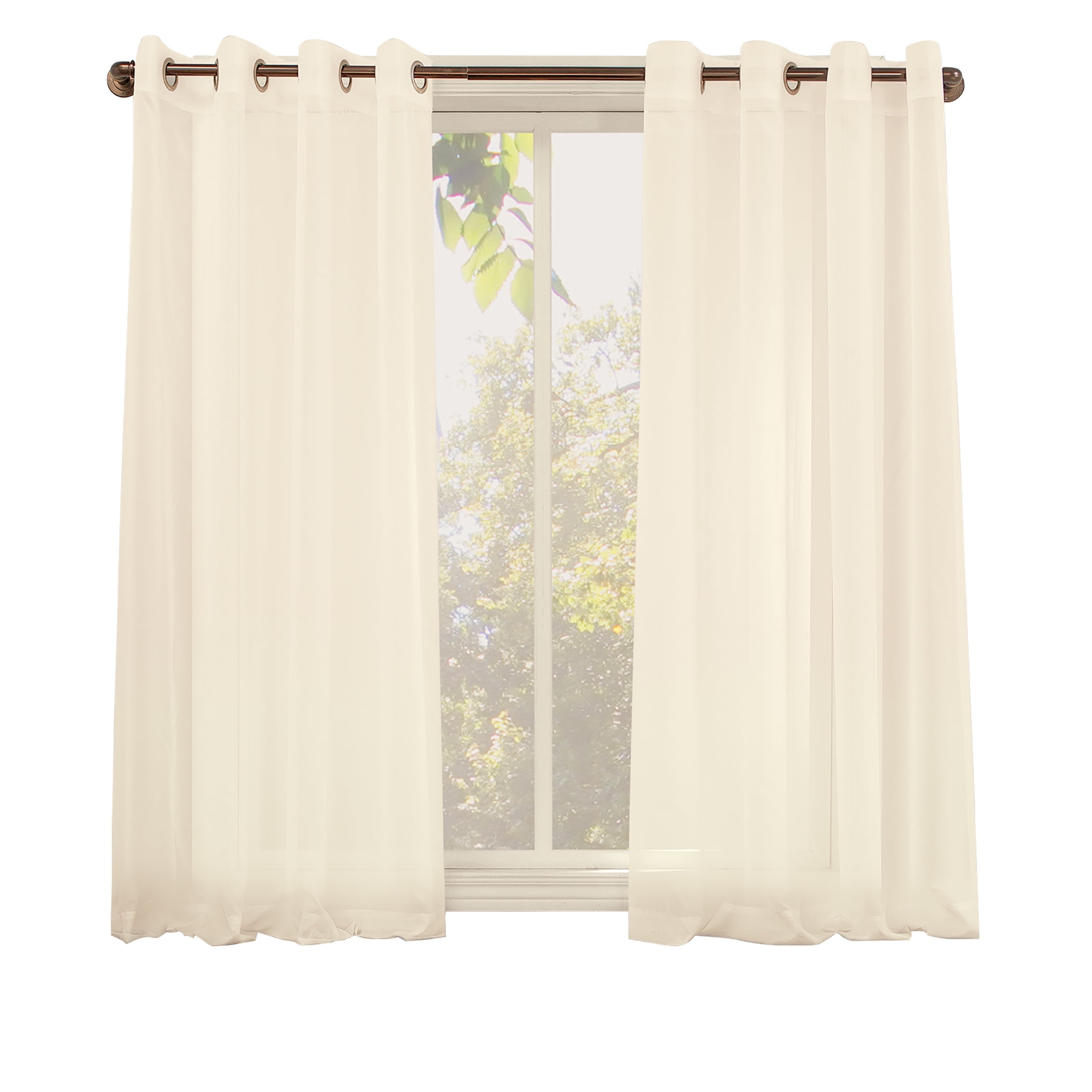 Collections Etc Emily Sheer Voile Fabric Grommet Top Window Panels ...