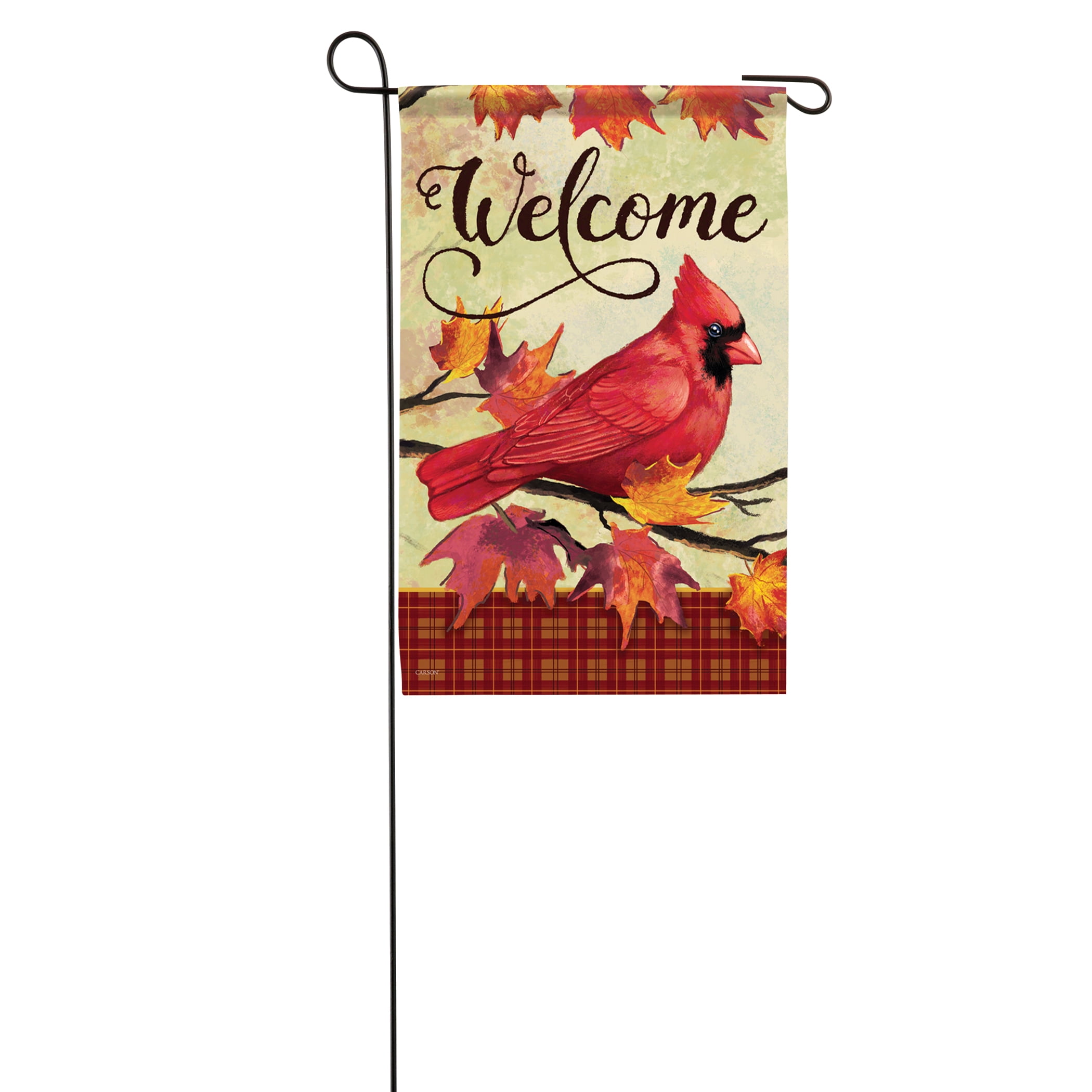 Collections Etc Fall Cardinal Welcome Double-Sided Garden Flag ...