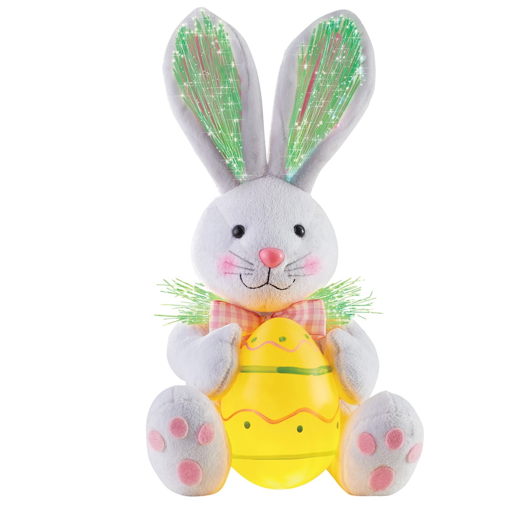 Collections Etc Fiber Optic Easter Bunny Plush Decoration - Walmart.com