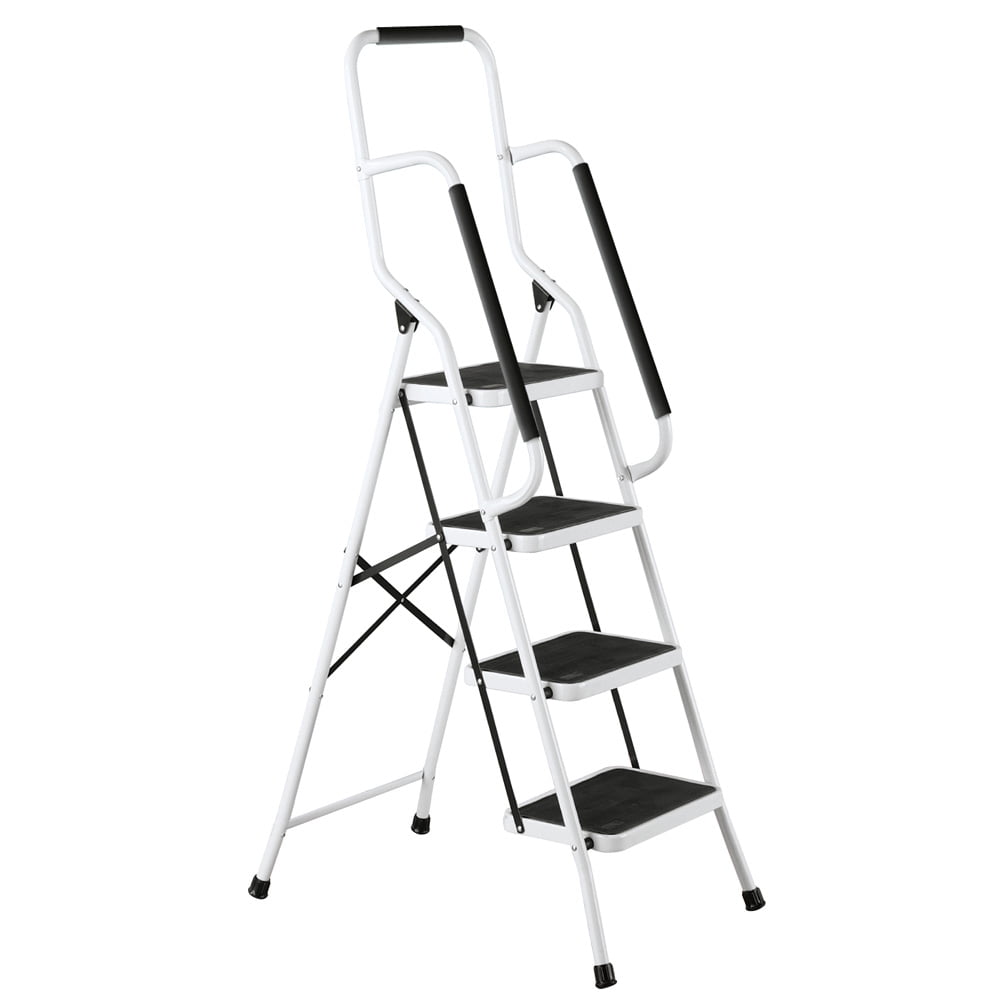 Collections Etc Four Step Safety Ladder with Grips - 55.250 x 21.250 x ...